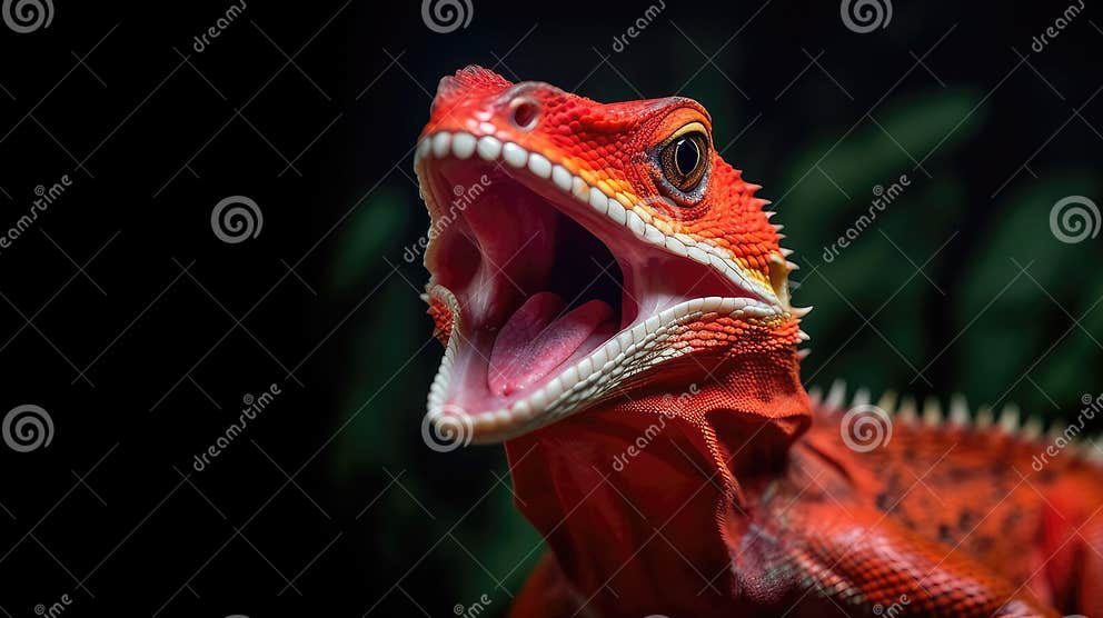 Furious Lizard in High-Resolution Image. Capturing Intense Emotions ...
