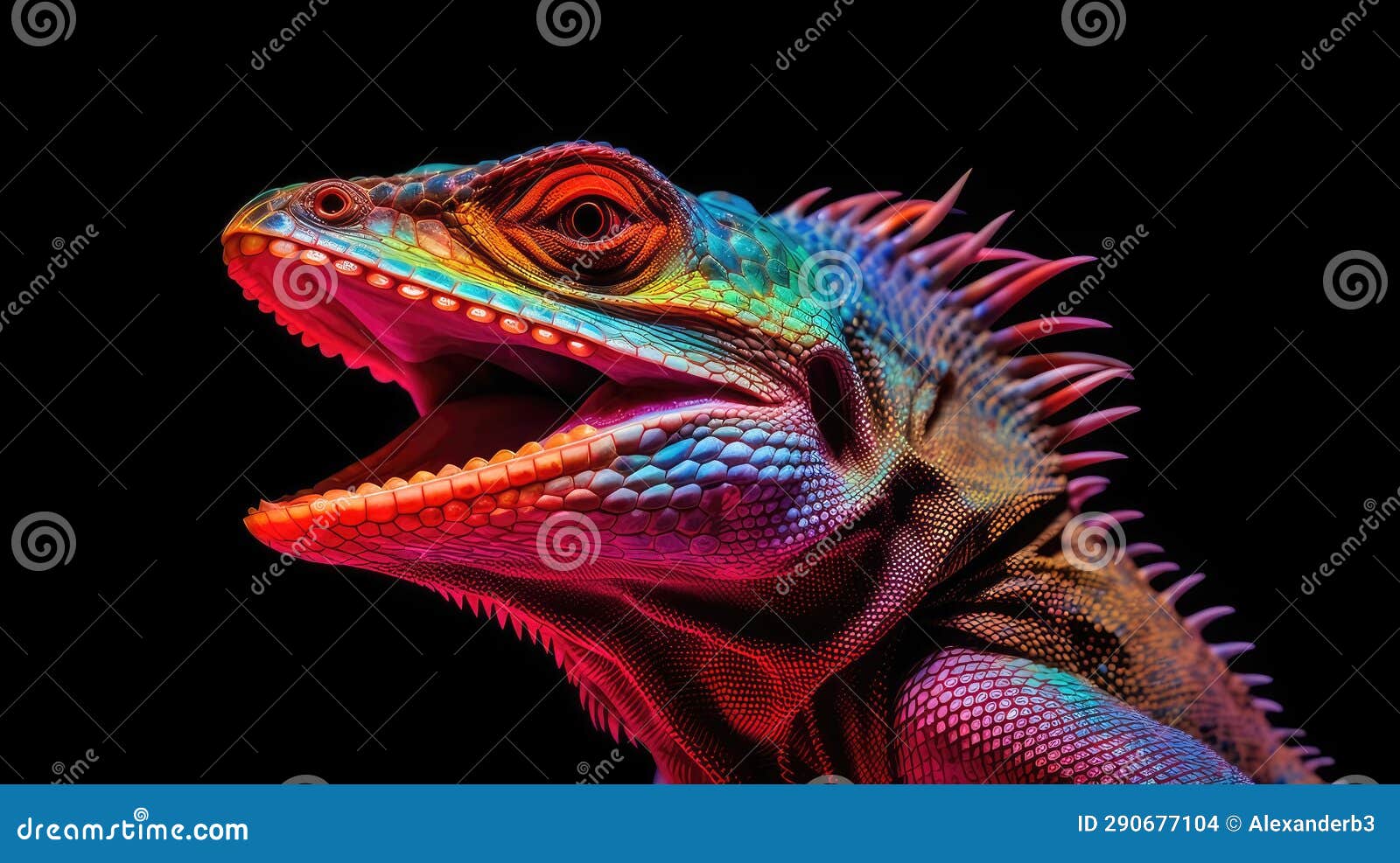 Furious Lizard In High-Resolution Image. Capturing Intense Emotions ...