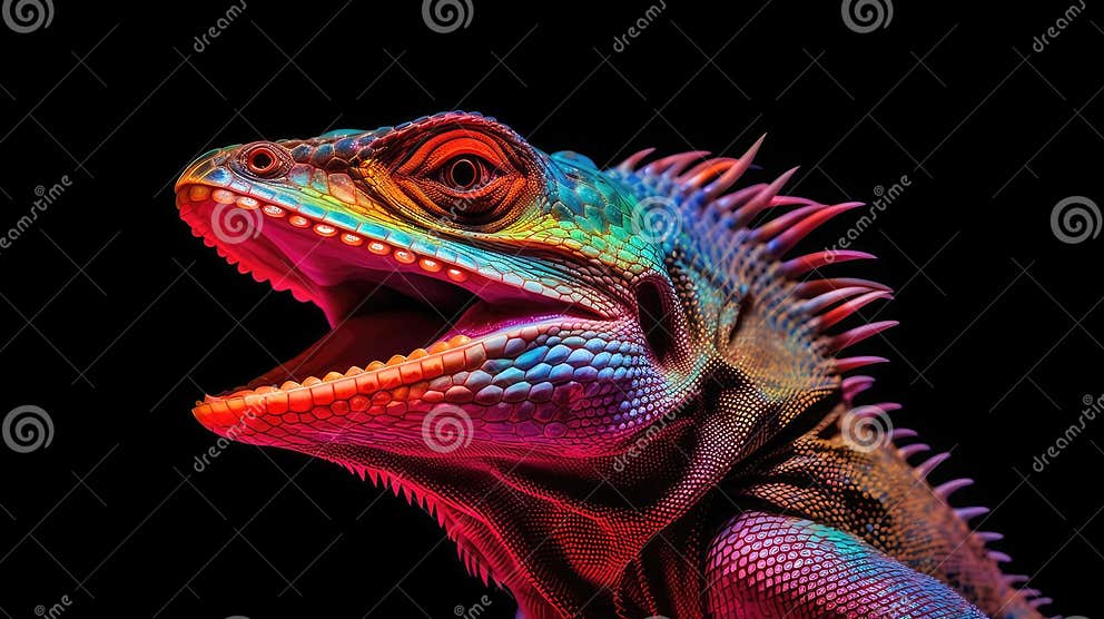Furious Lizard in High-Resolution Image. Capturing Intense Emotions ...
