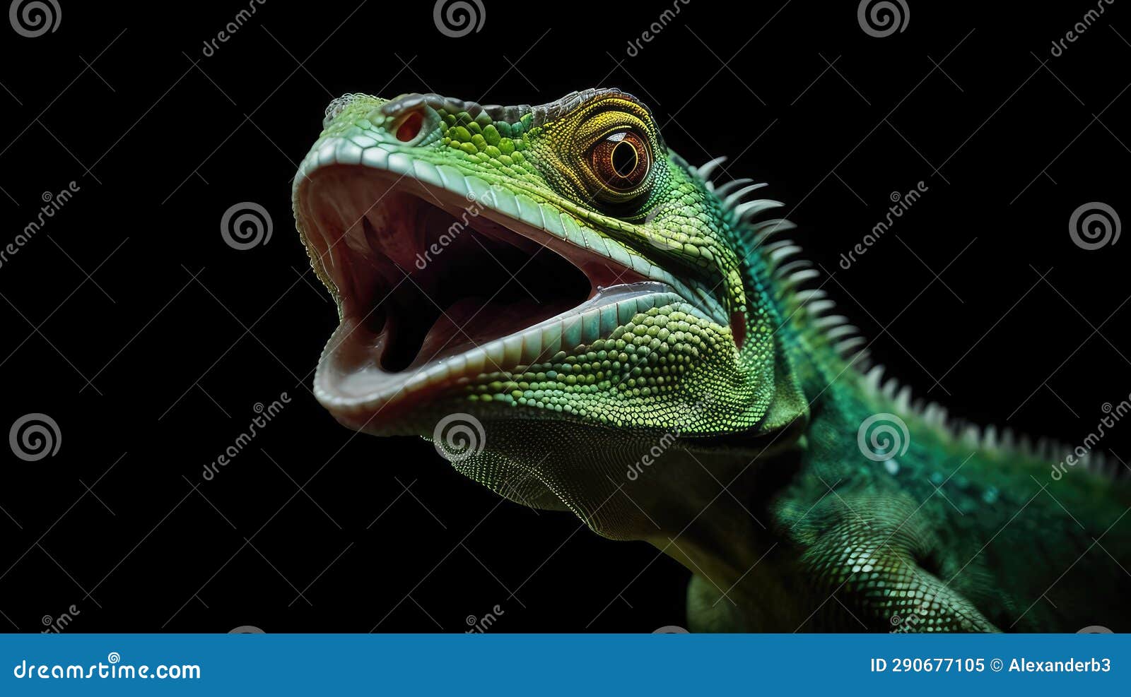 Furious Lizard In High-Resolution Image. Capturing Intense Emotions ...