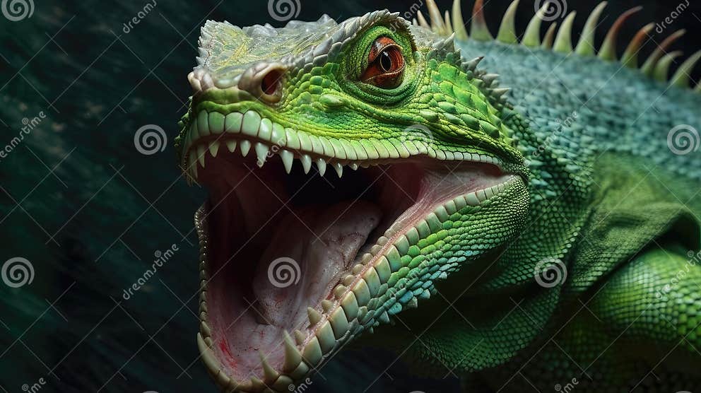 Furious Lizard in High-Resolution Image. Capturing Intense Emotions ...