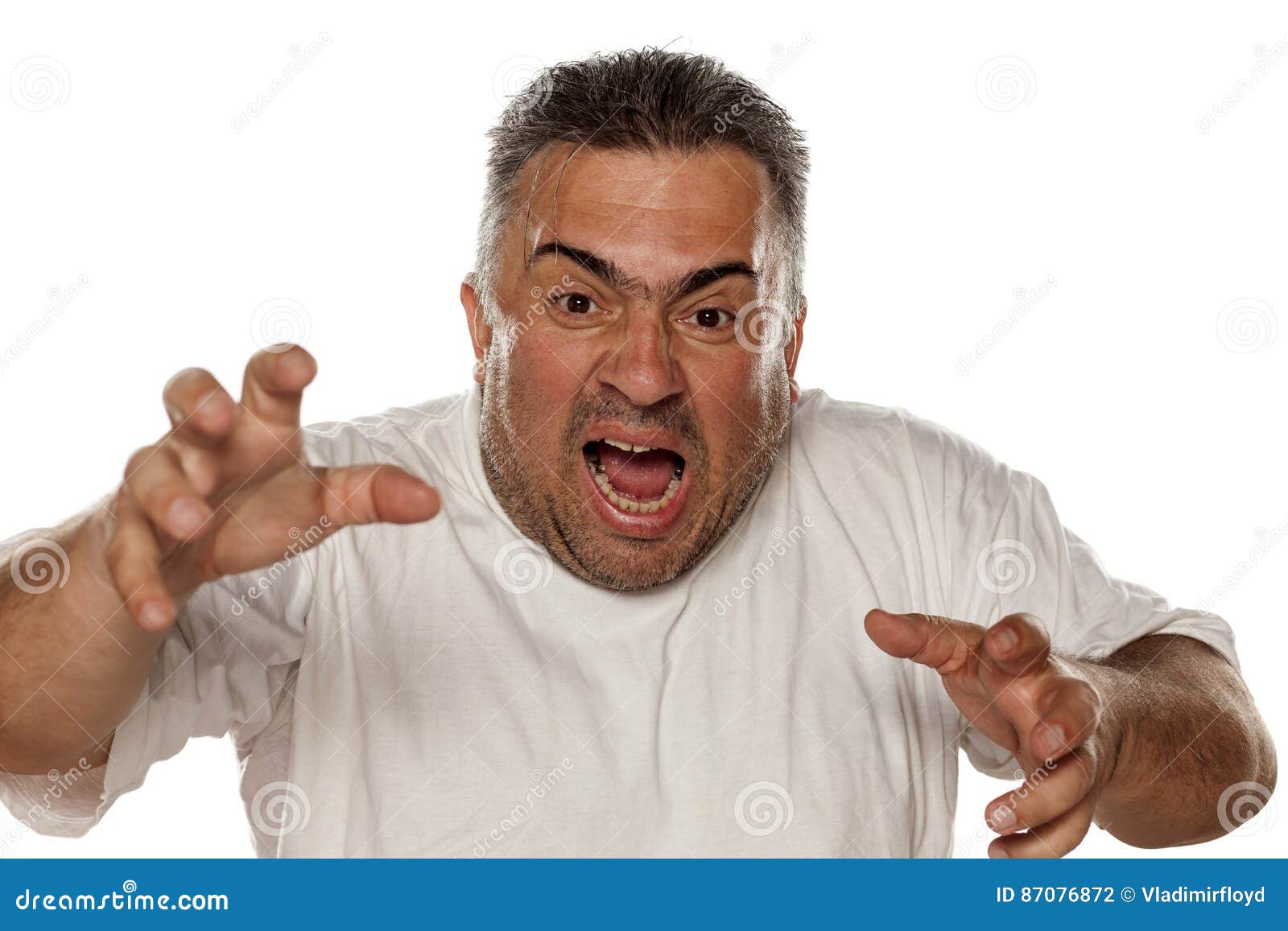 Furious man screaming stock photo. Image of closeup, isolated - 87076872
