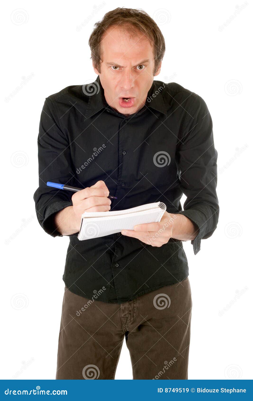 Furious man writing stock image. Image of yell, anger - 8749519