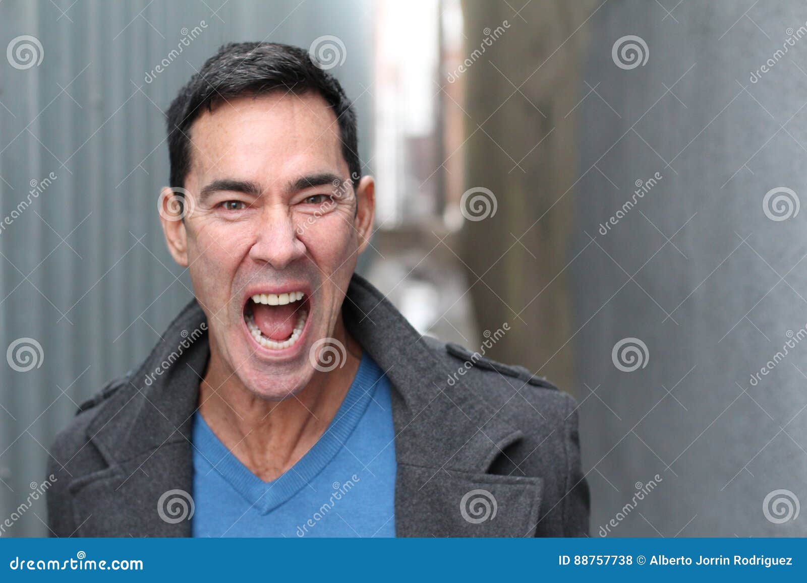 Furious Man Yells, Out of Control or Insane Stock Photo - Image of ...