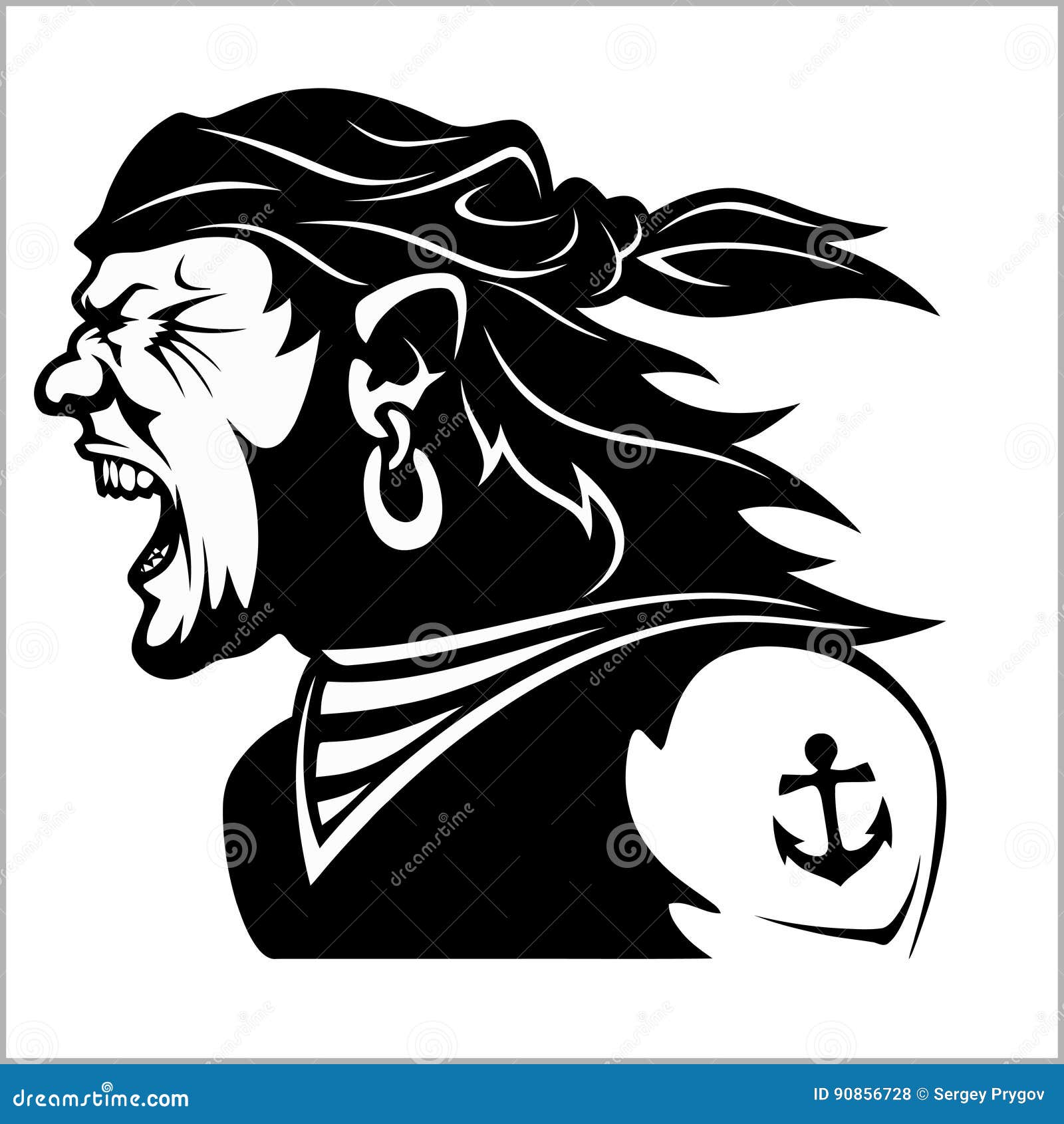 Furious Pirate - Screaming Sailor Stock Vector - Illustration of ...