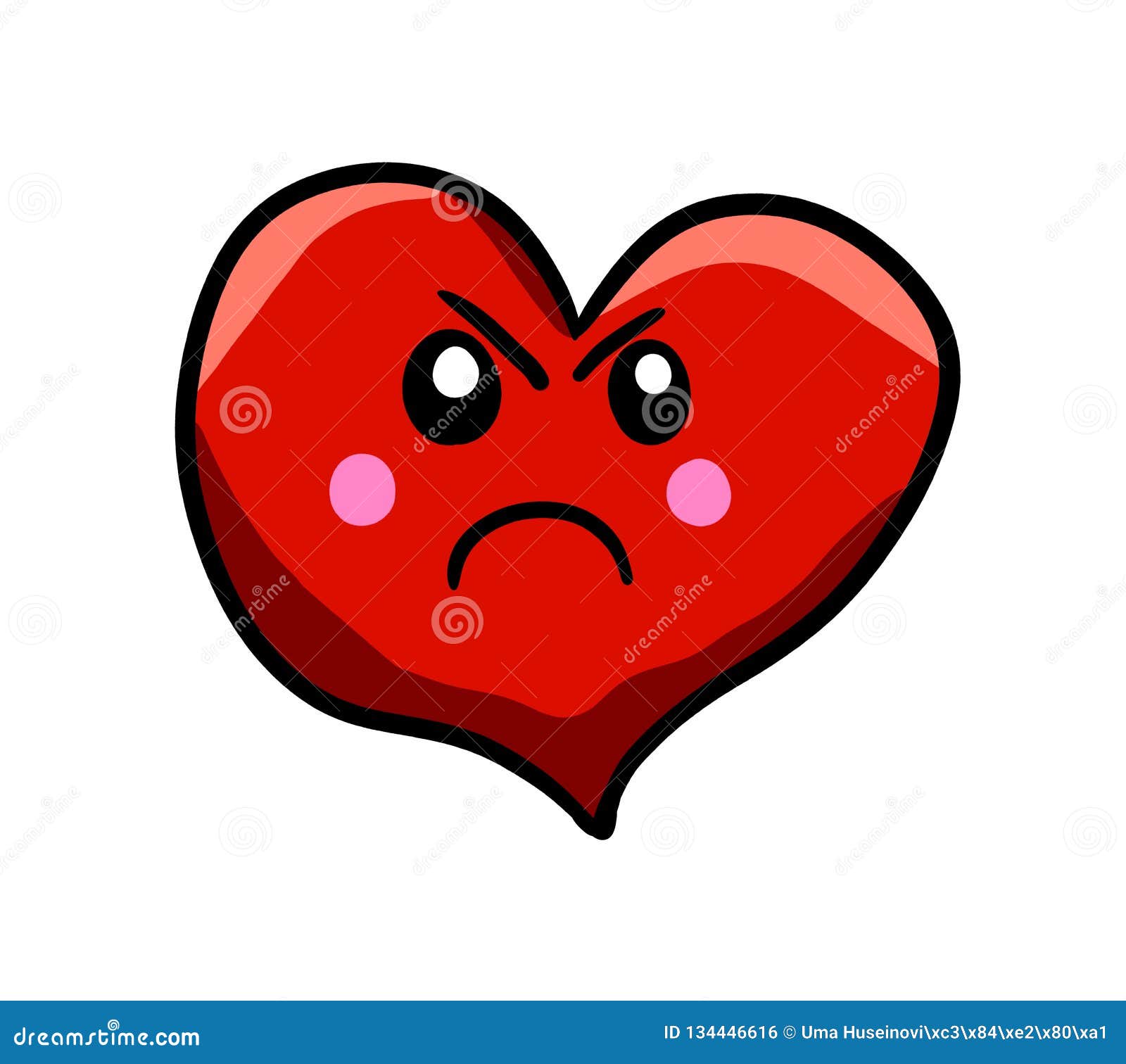 Furious Red Cartoon Heart stock illustration. Illustration of design ...