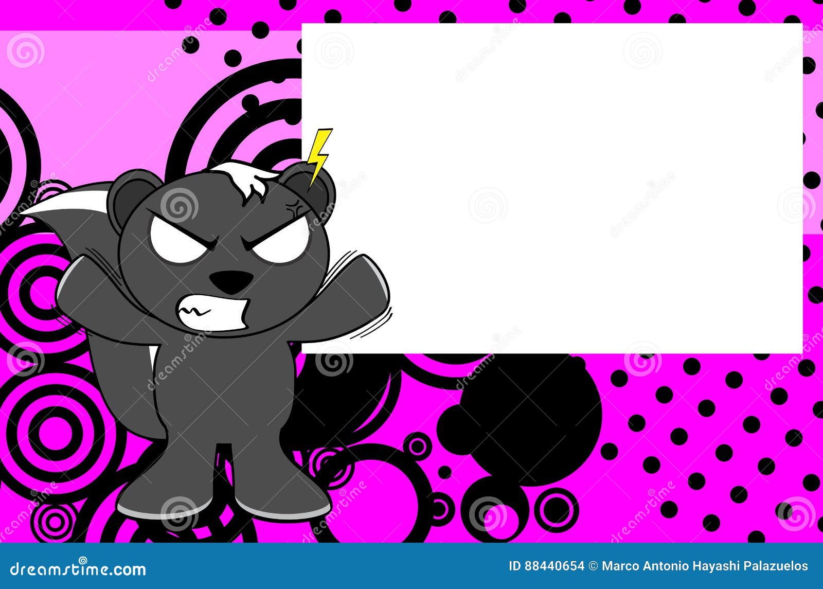 Crying Skunk Emotion Cartoon Background Vector Illustration ...