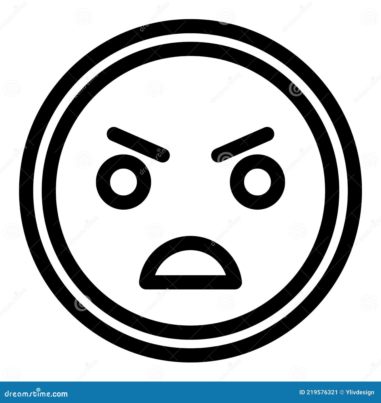 Furious Smile Icon, Outline Style Stock Vector - Illustration of mood ...