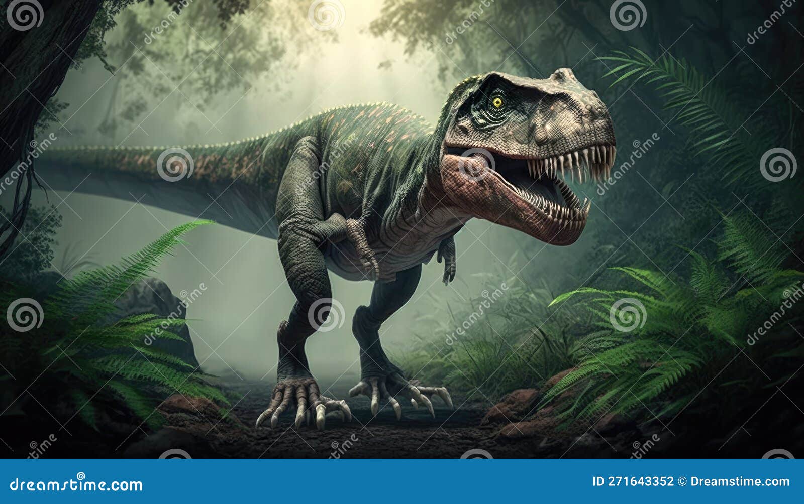Tyrannosaurus Rex in the Jungle Image Stock Photo - Image of gigantic ...
