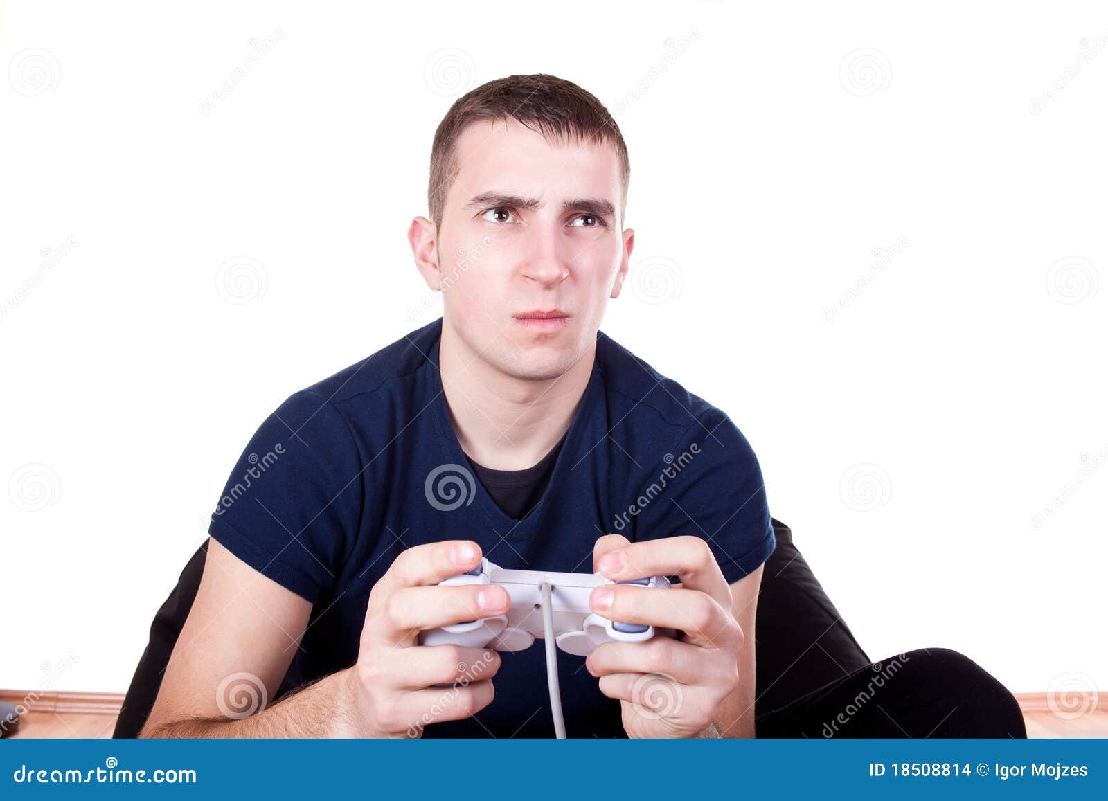 Furious Guy With A Joystick For Game Console Royalty-Free Stock Photo ...