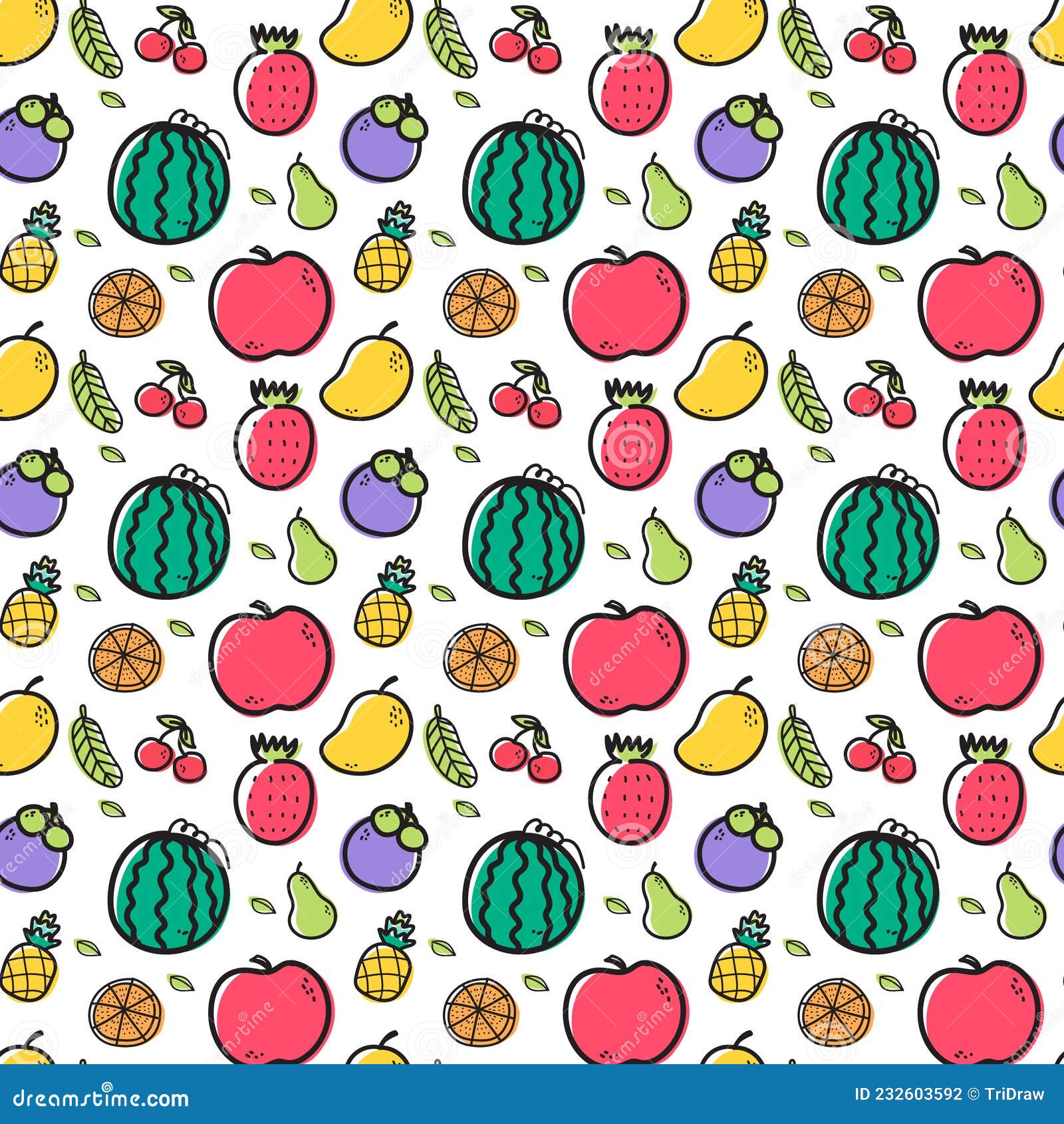 Furits Seamless Pattern Design Stock Vector - Illustration of fresh ...