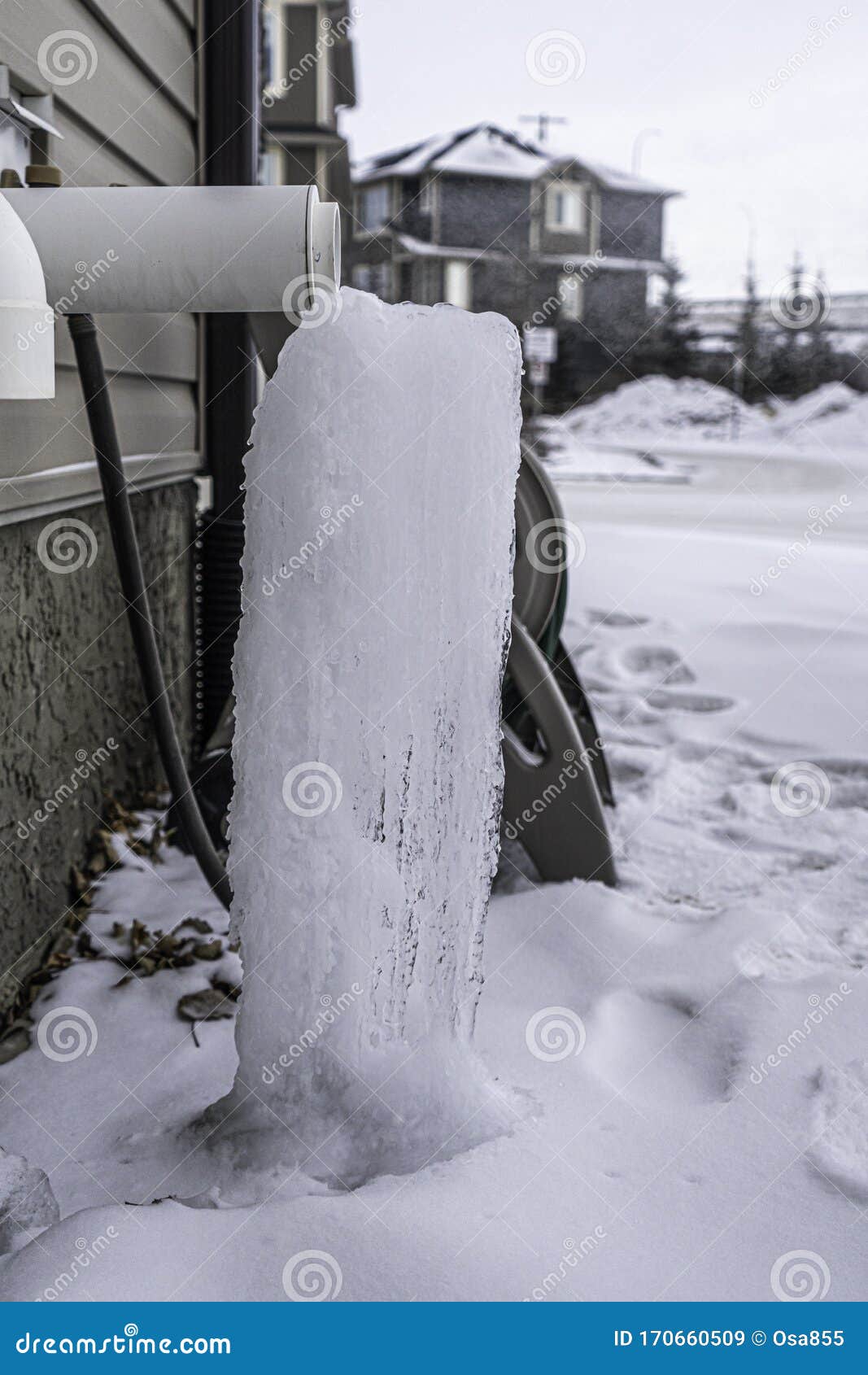 Furnace Exhaust Vent with Icicle from Dripping Water Stock Image ...