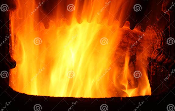 Furnace with fire stock image. Image of glowing, interior - 35437489