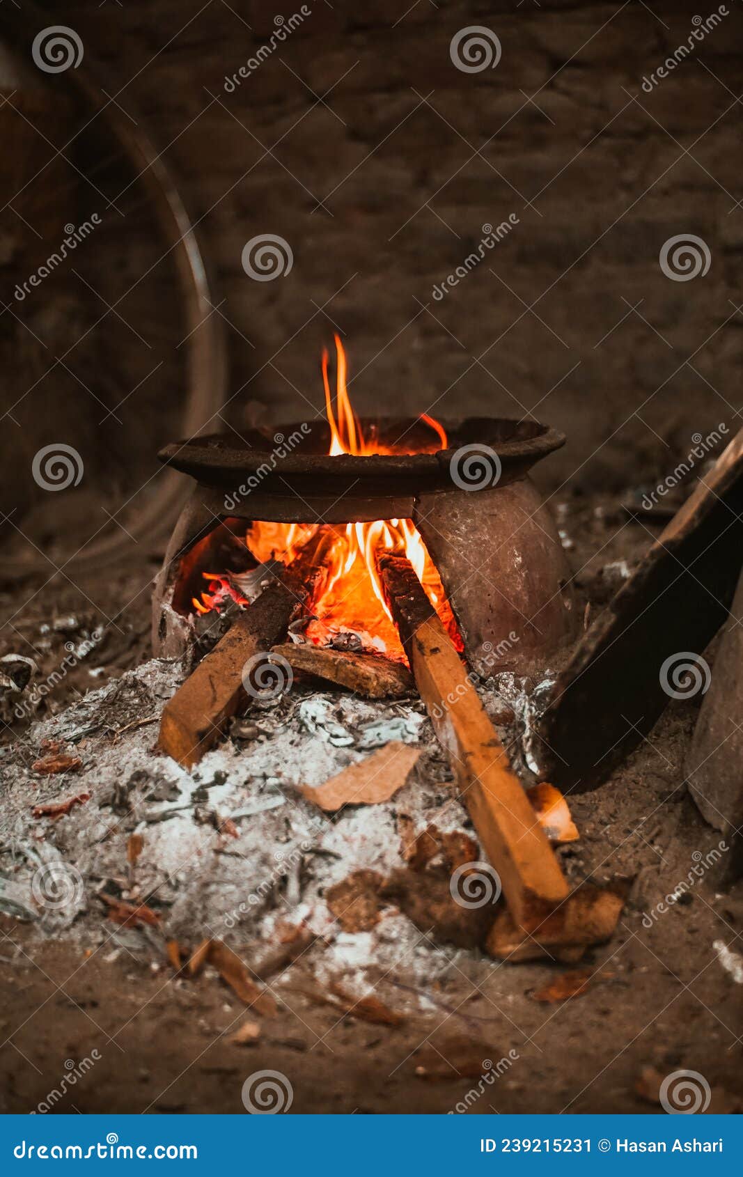 Furnace with Fire from Firewood Stock Image - Image of meat, iron ...