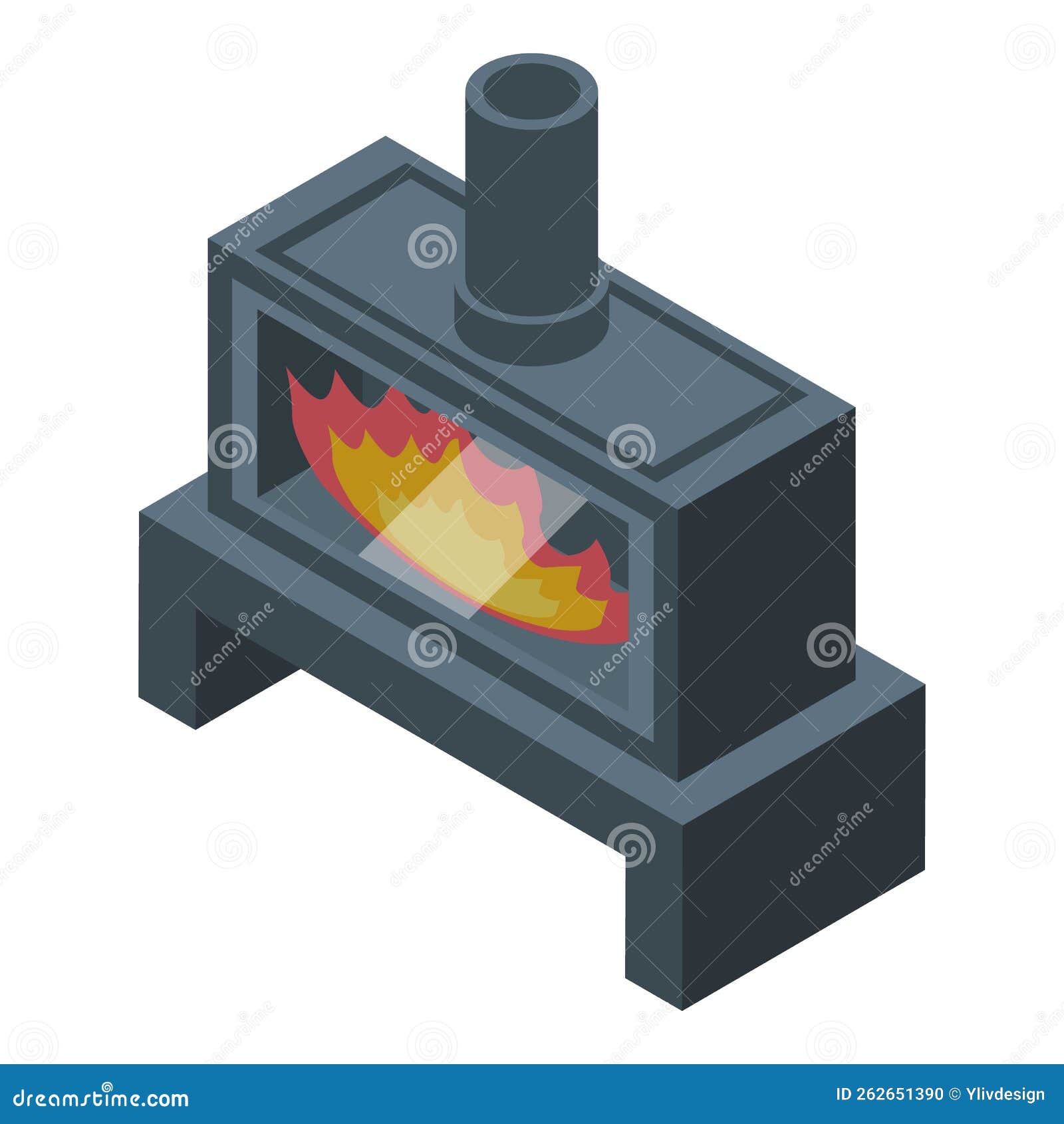 Furnace Fire Icon Isometric Vector. Gas House Stock Vector ...