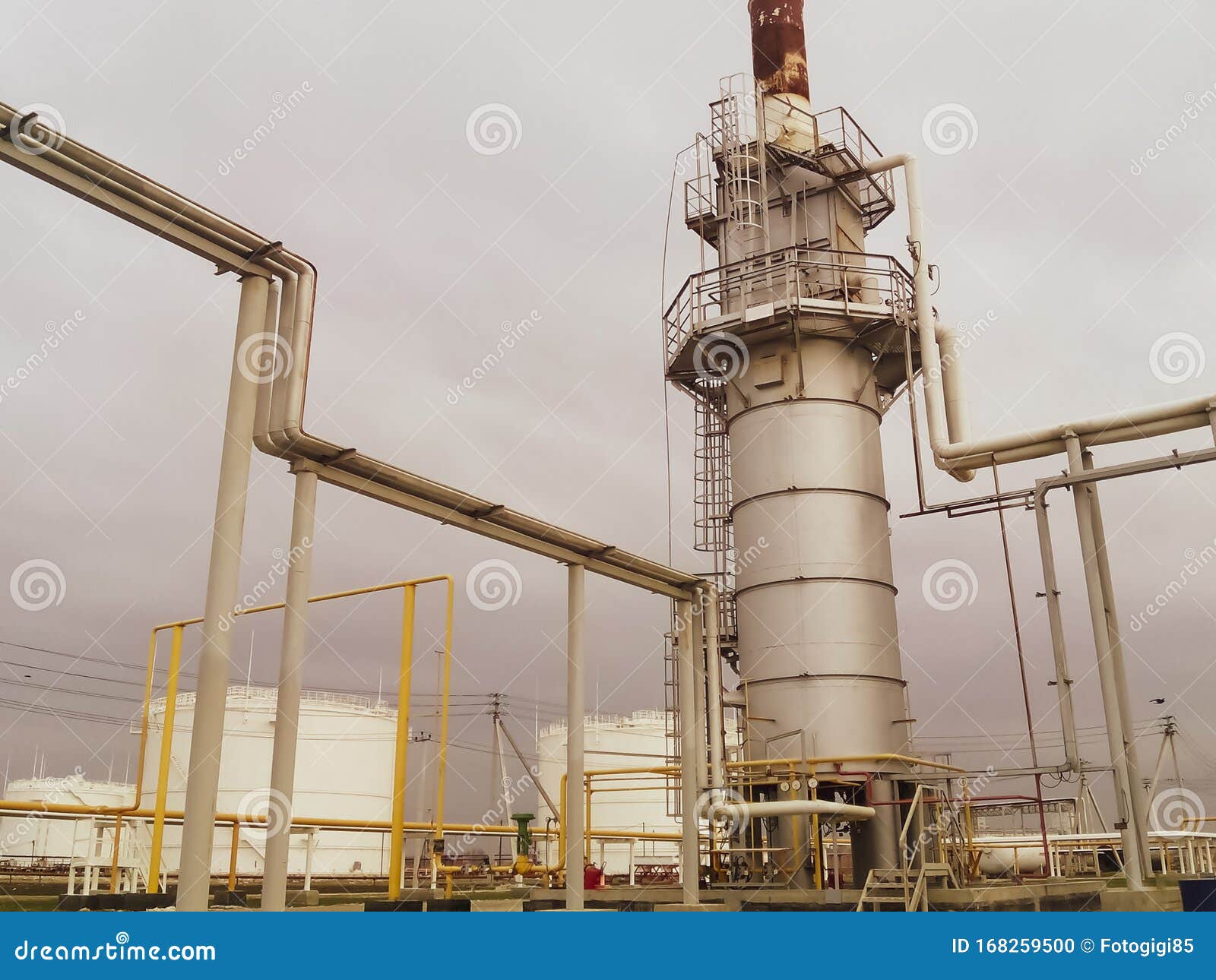 Furnace for Heating Oil at the Refinery Stock Photo - Image of ...