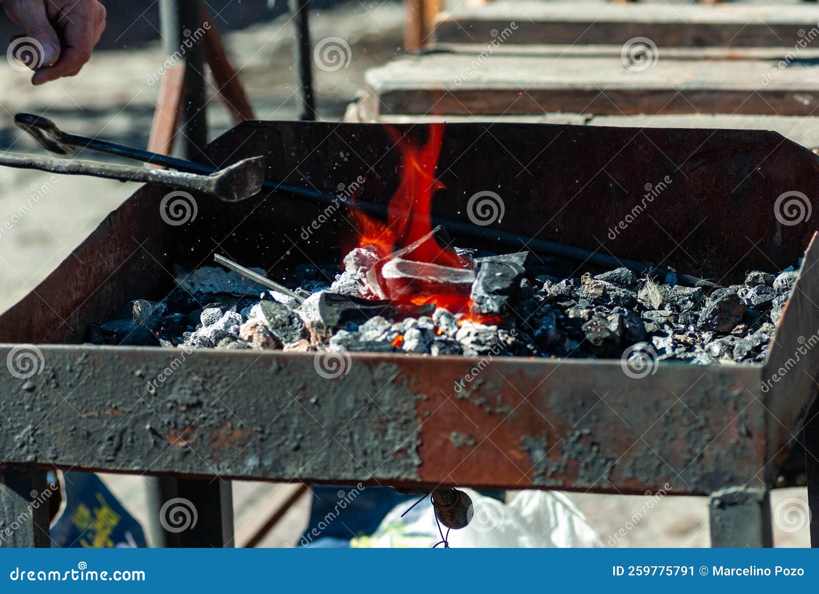 Furnace Lit with Blacksmtith Coals Stock Image - Image of effect, flame ...