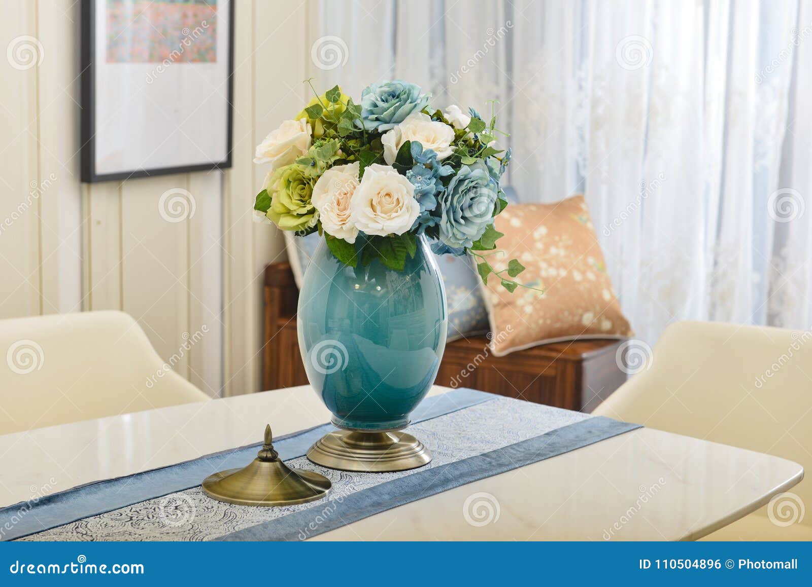 Furnishing Decoration Ceramic Vase on the Table Stock Photo - Image of ...