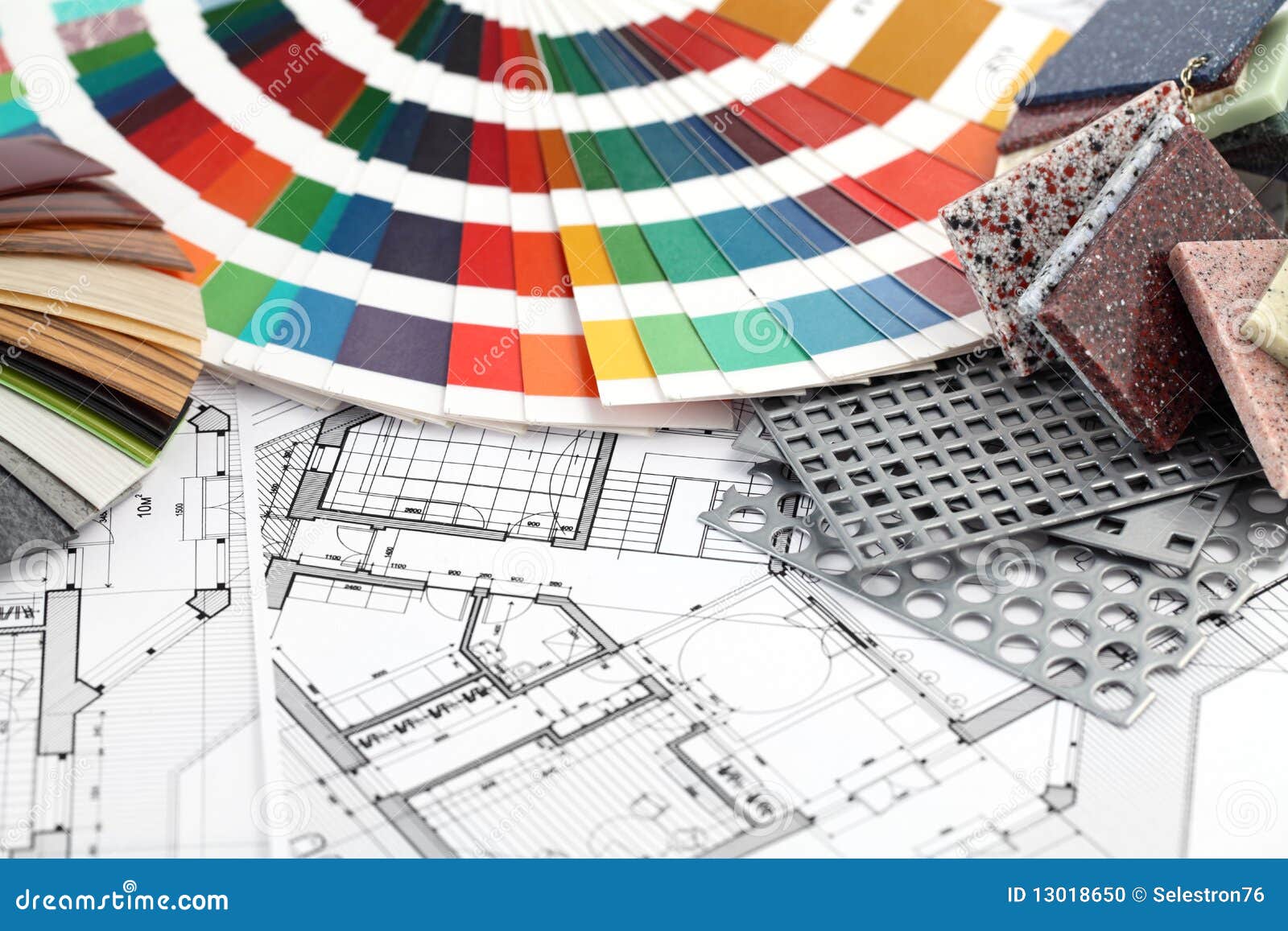Furnishing Materials & Interior Plan Stock Photo - Image of creation ...