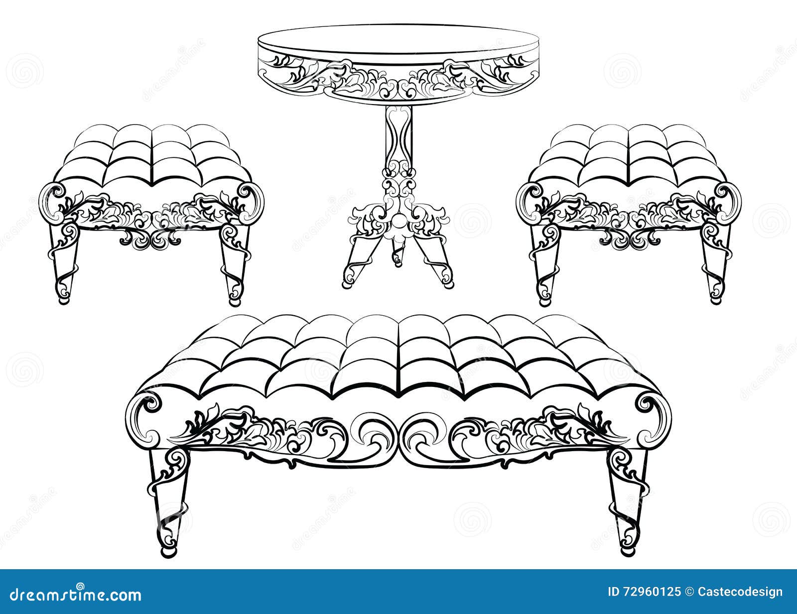 Rococo Style Border Frame Vector Illustration | CartoonDealer.com #3841274