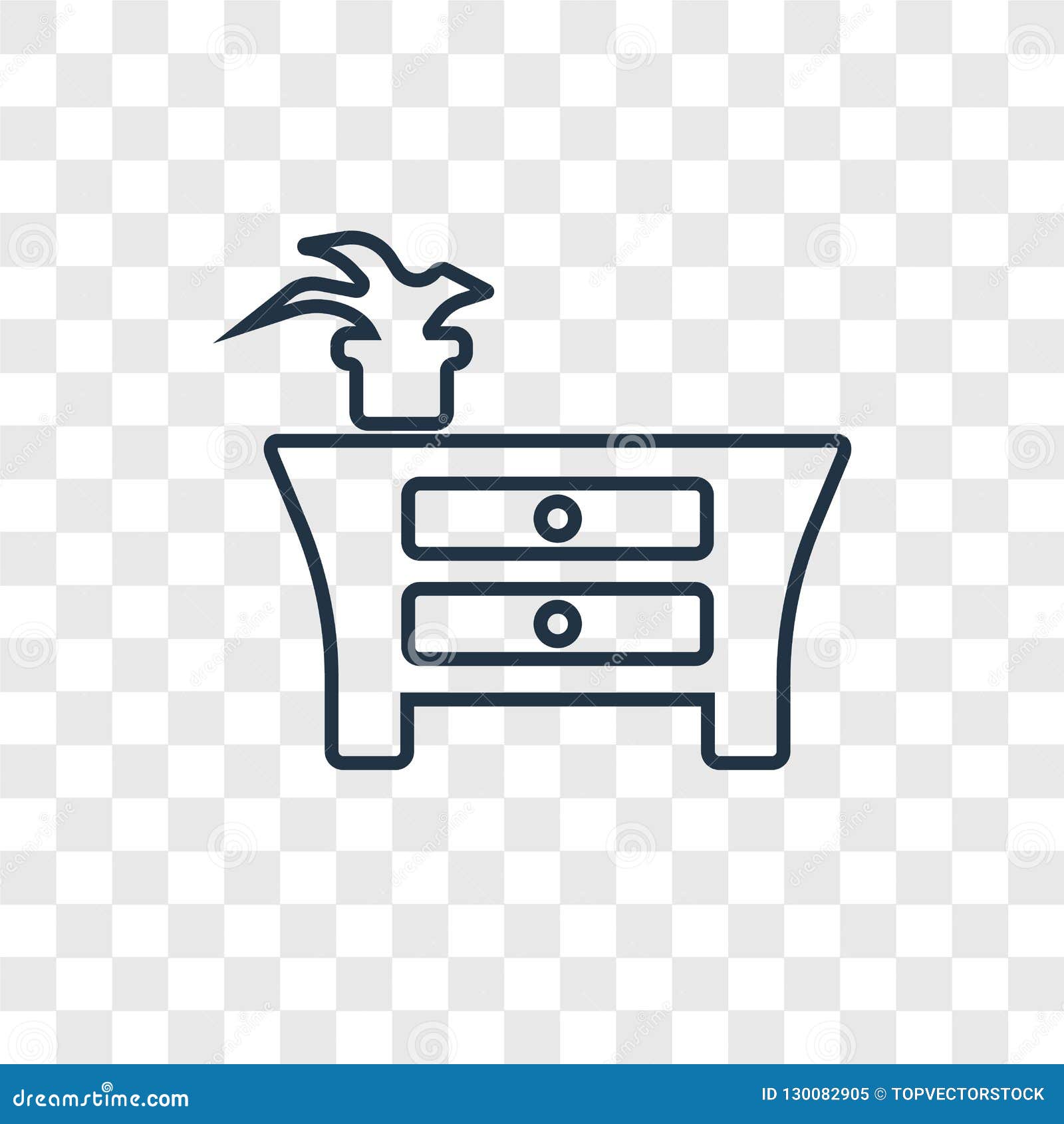 Furniture Concept Vector Linear Icon Isolated on Transparent Background ...