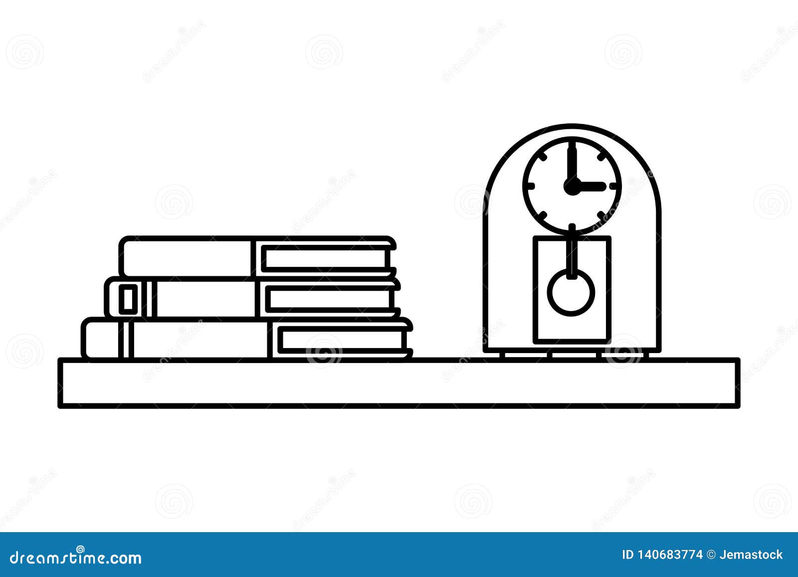 Furniture Decoration Shelf Clock Stock Vector - Illustration of luxury ...