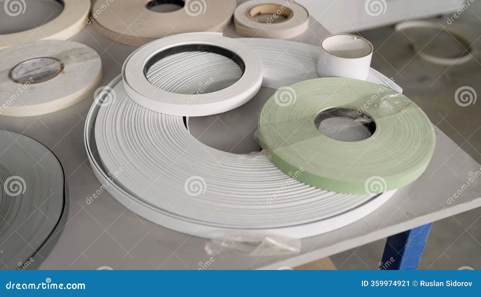 Furniture Edge Banding Rolls in Workshop Stock Image - Image of ...
