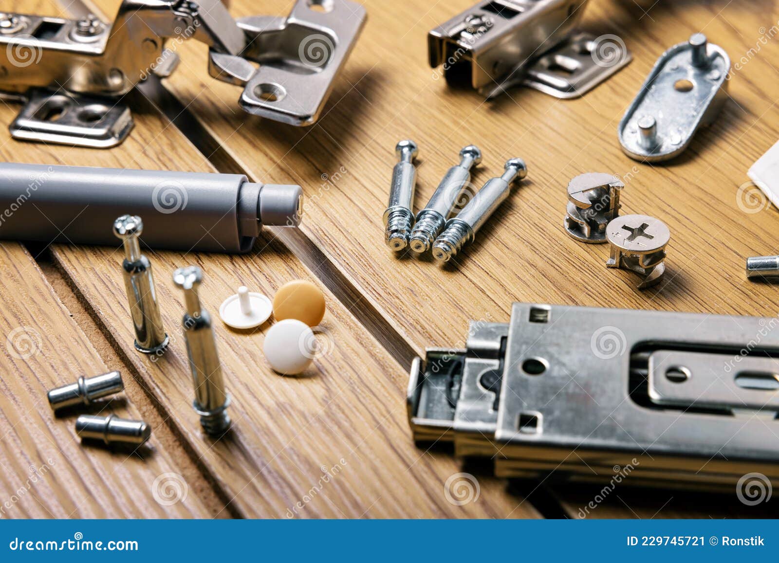 Furniture Fittings on Laminated Mdf Board Stock Image - Image of ...