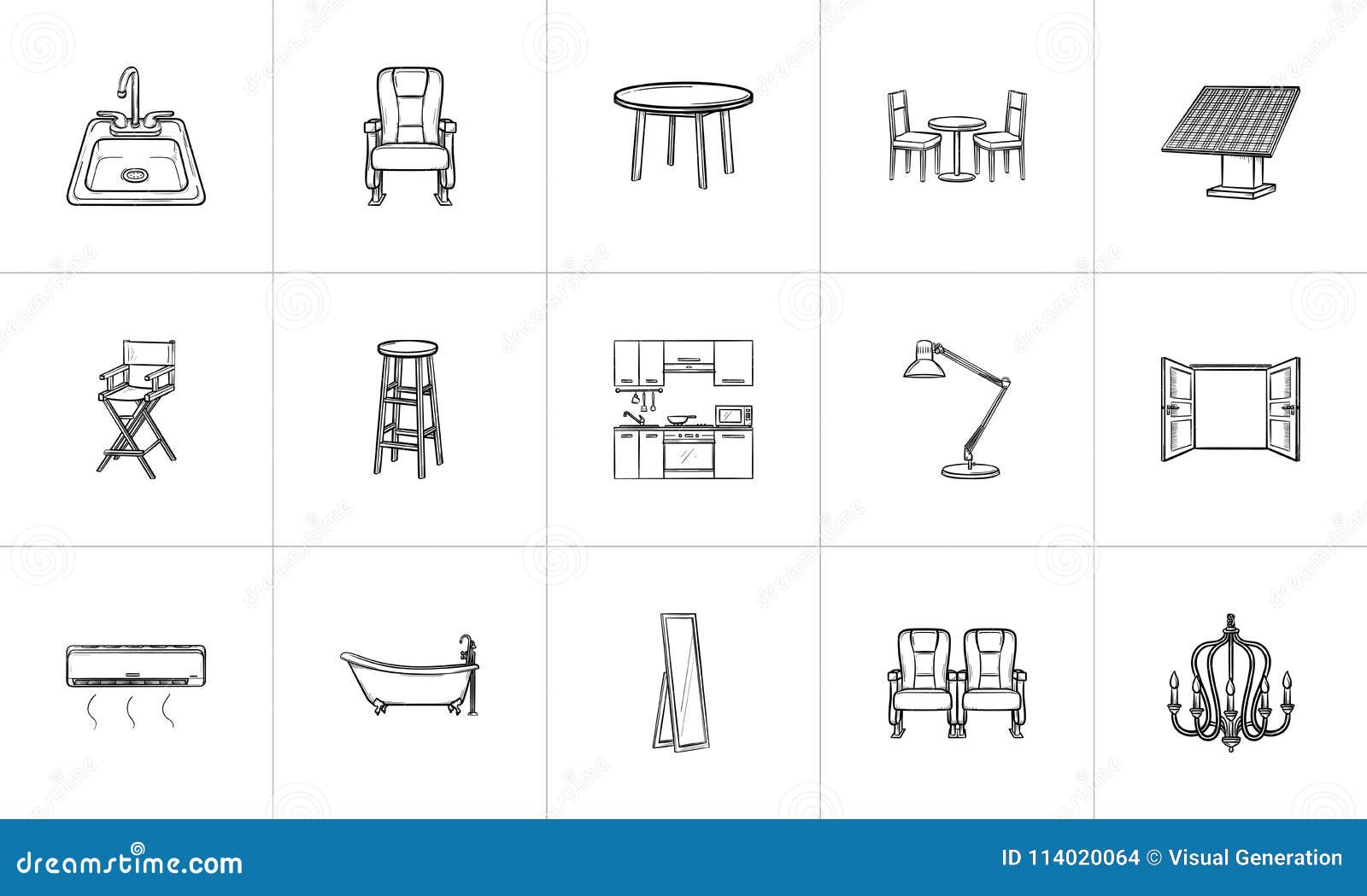 Furniture Hand Drawn Sketch Icon Set. Stock Vector - Illustration of ... Furniture Hand Drawn Sketch Icon Set. Stock Vector - Illustration of ...