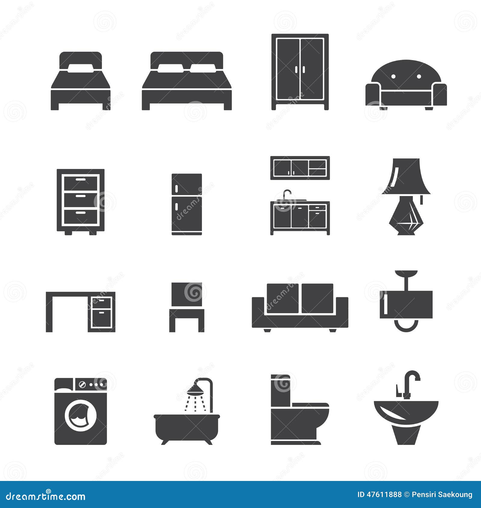Furniture icon stock vector. Illustration of decoration - 47611888