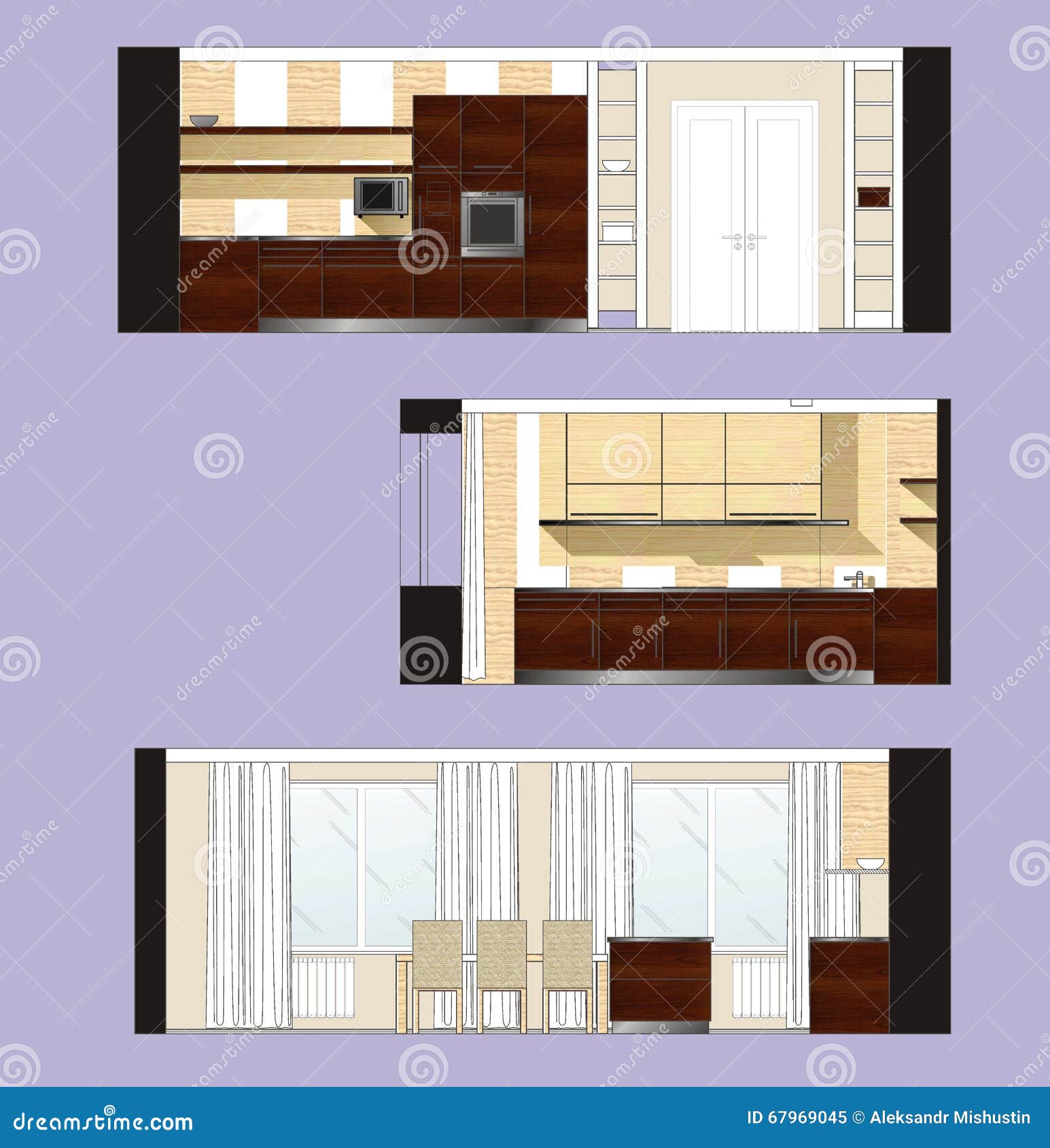 Furniture Kitchen Scan stock illustration. Illustration of residential ...