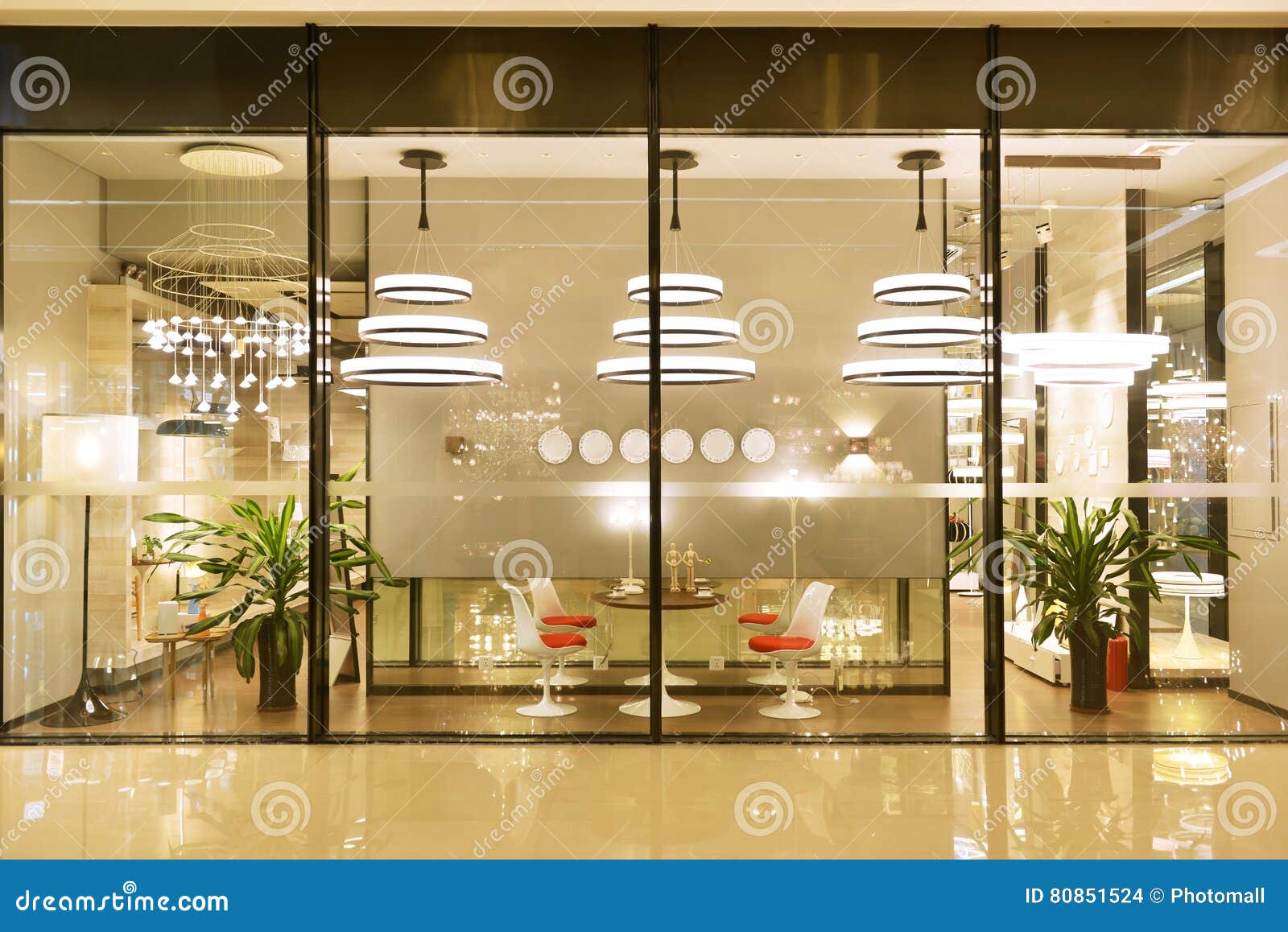 Furniture Lighting Display Window Shop Window Store Window Royalty-Free ...