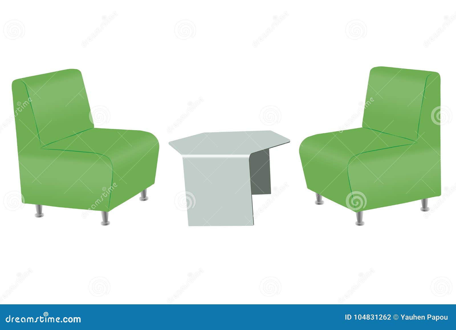 Furniture for the Lobby, Office Armchairs, Coffee Table Stock Vector ...