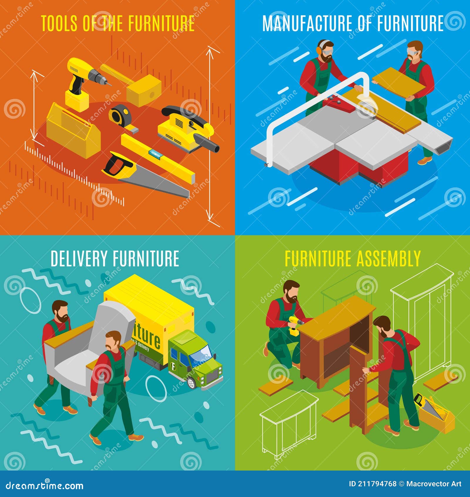 Furniture Makers Isometric Flowchart Cartoon Vector | CartoonDealer.com ... Furniture Makers Isometric Flowchart Cartoon Vector | CartoonDealer.com ...