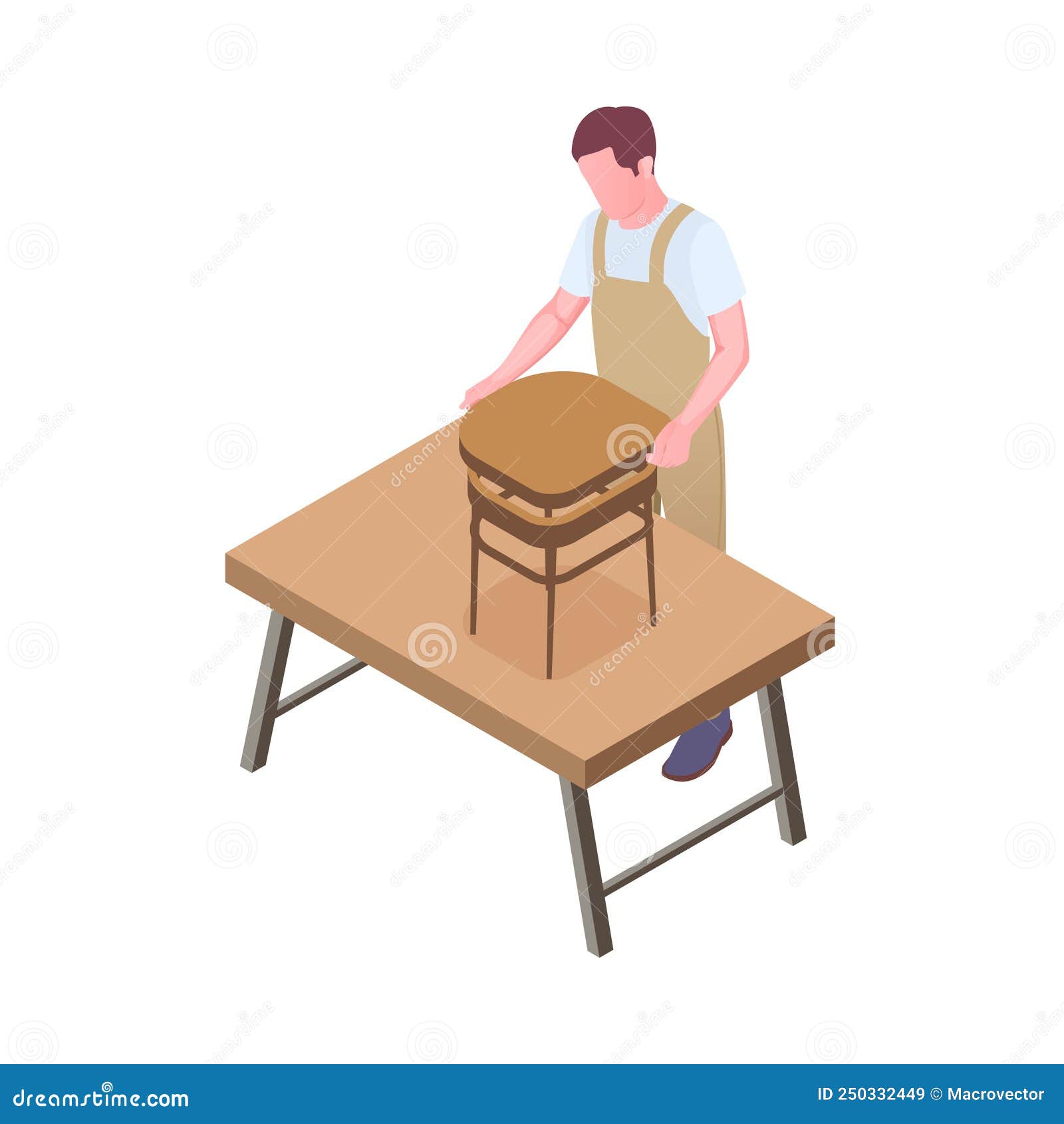 Furniture Production Stool Composition Stock Illustration ...