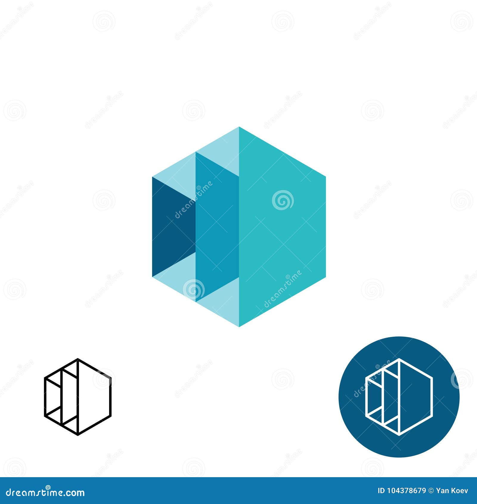 Furniture Rack Frame Construction 3D Hex Logo Template Cartoon Vector ...