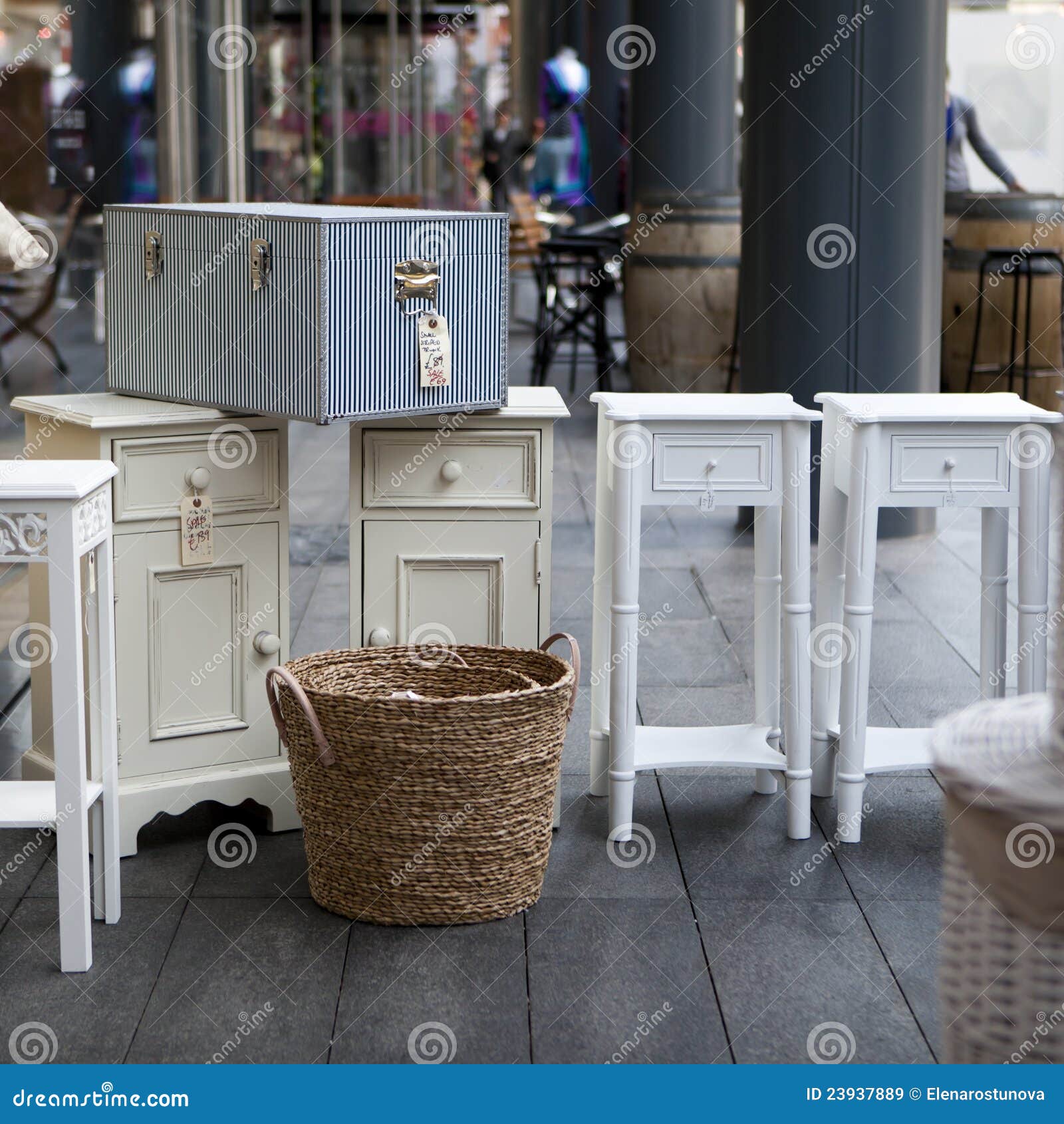 Furniture on street market stock image. Image of flasket - 23937889