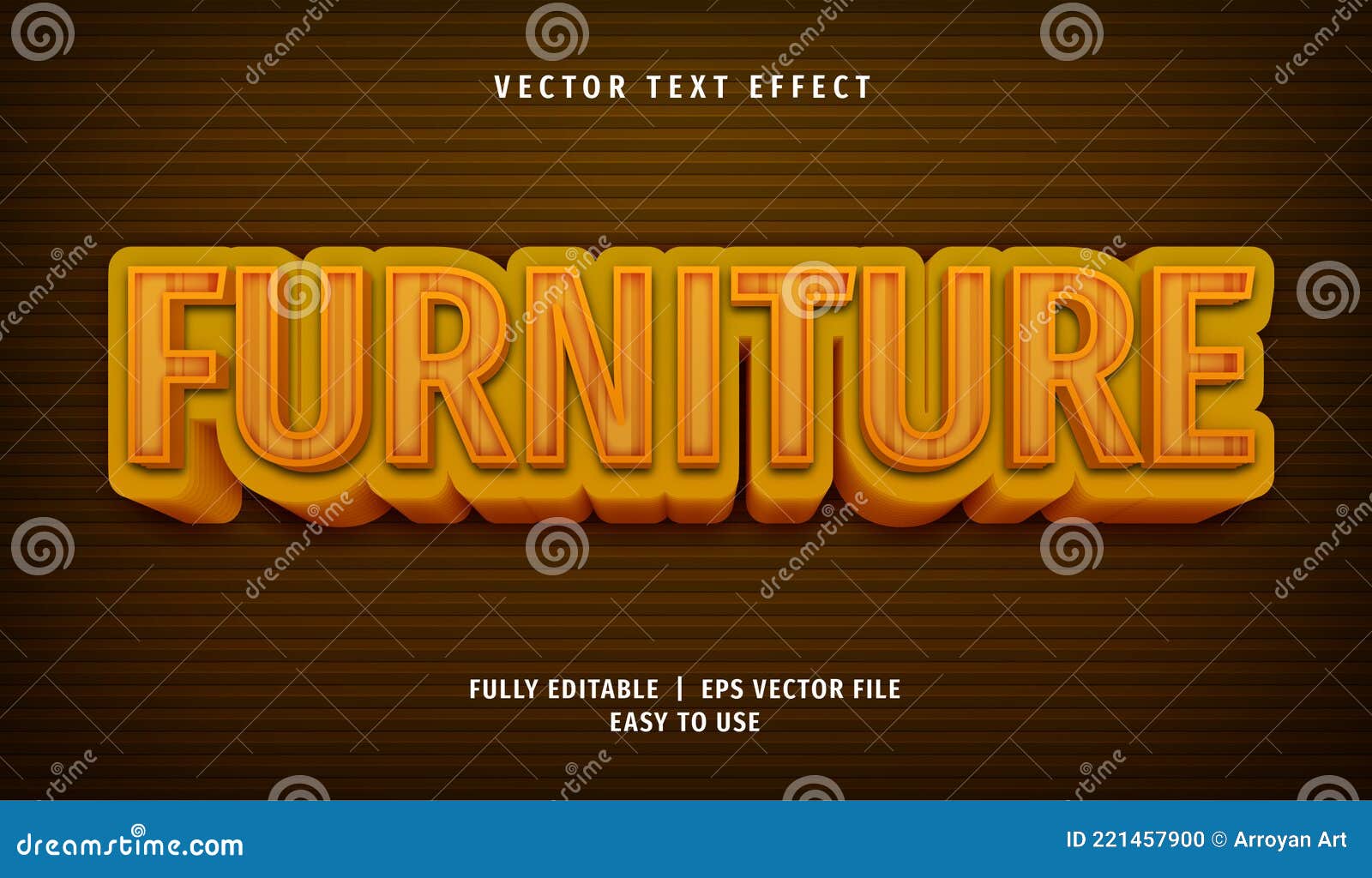 Text Effects 3D Furniture, Editable Text Style Stock Vector ...