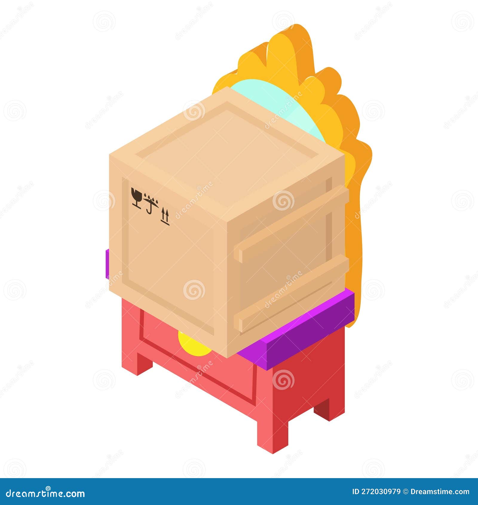 Furniture Transportation Icon Isometric Vector. Big Parcel Box on ...