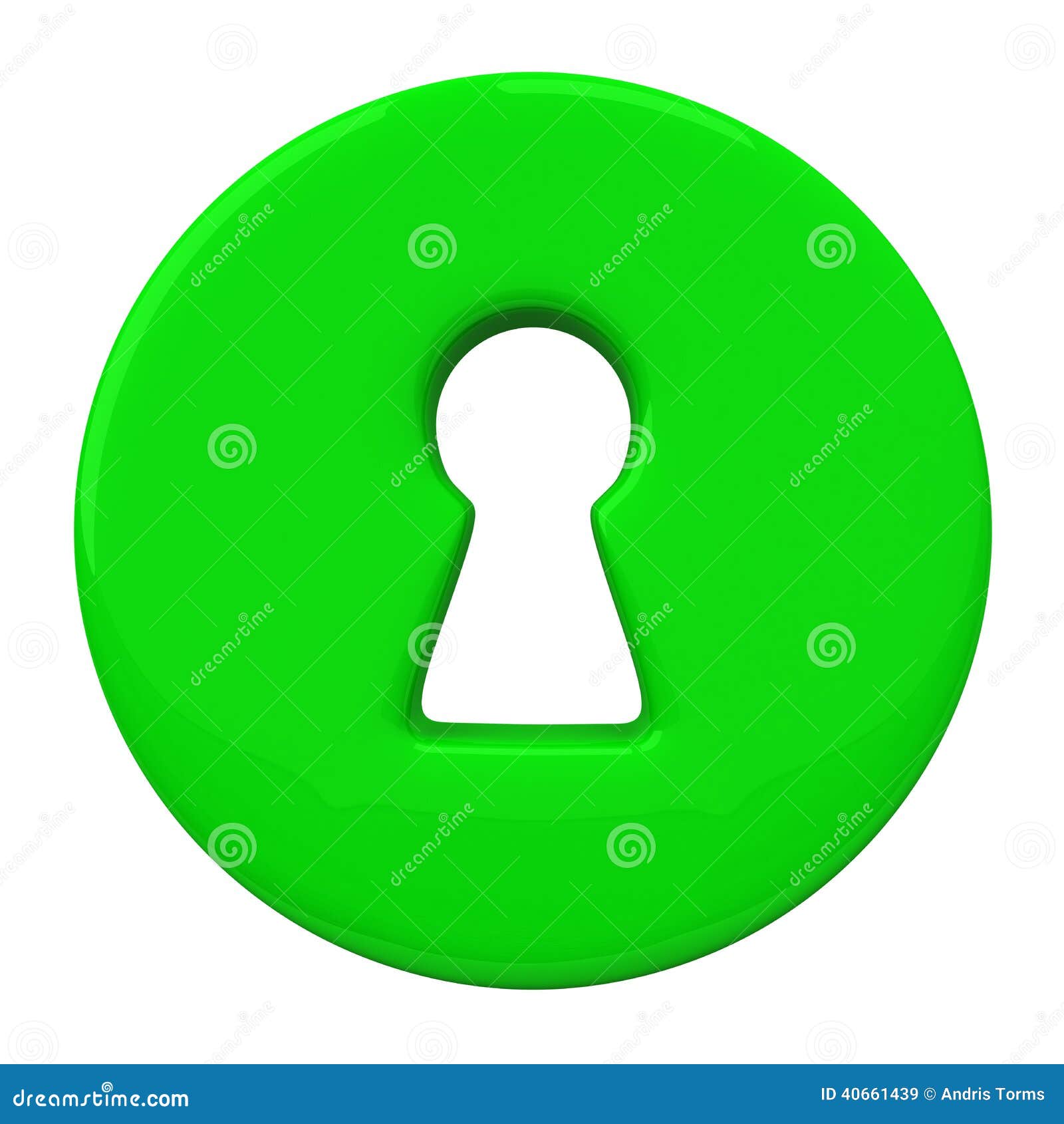 Furo chave verde, 3d ilustração stock. Ilustração de furo - 40661439