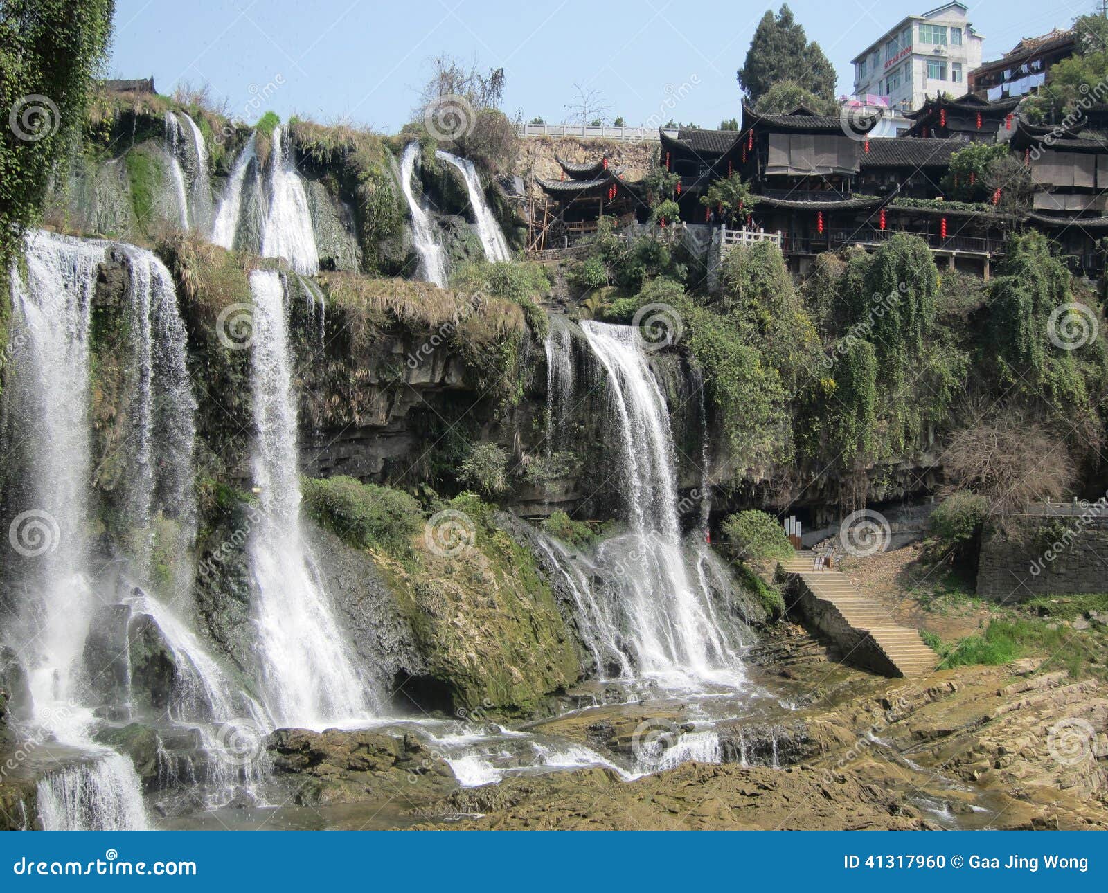 Furong Ancient Town stock photo. Image of temple, hill - 41317960