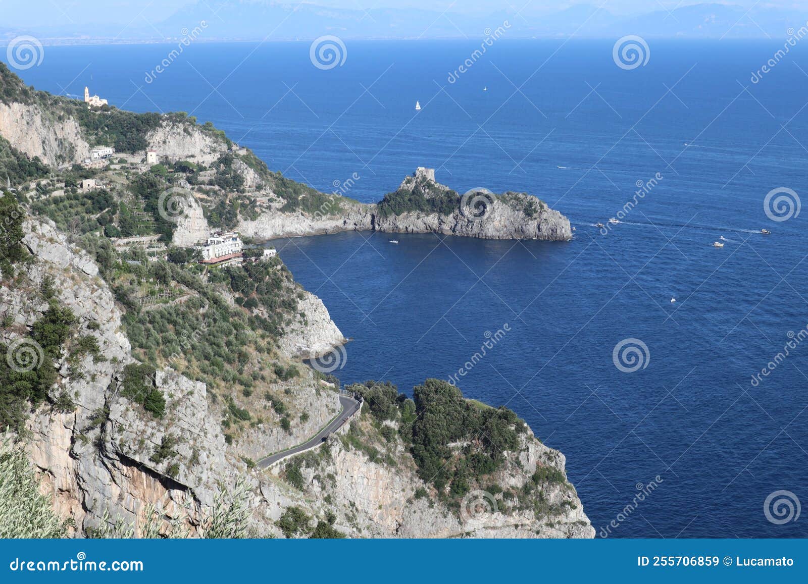 Furore - Torre Di Conca Dalla Litoranea Stock Image - Image of fiordo ...