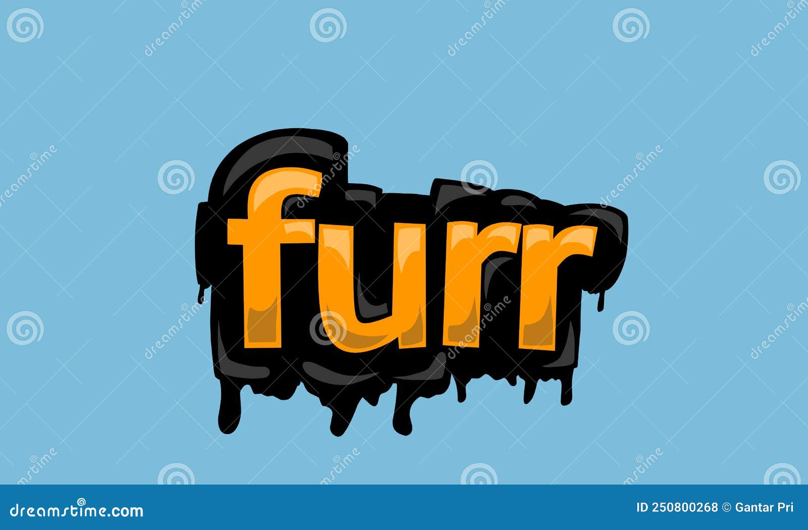 FURR Writing Vector Design on Blue Background Stock Illustration ...