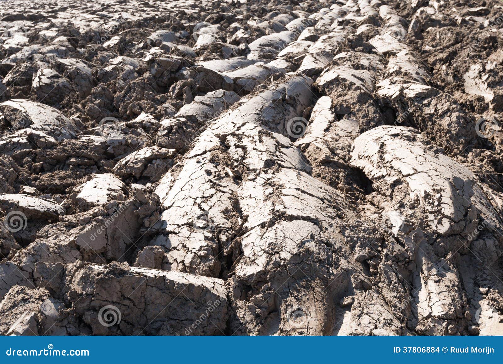 Furrows in the Clay Field Just after Ploughing Stock Photo - Image of ...
