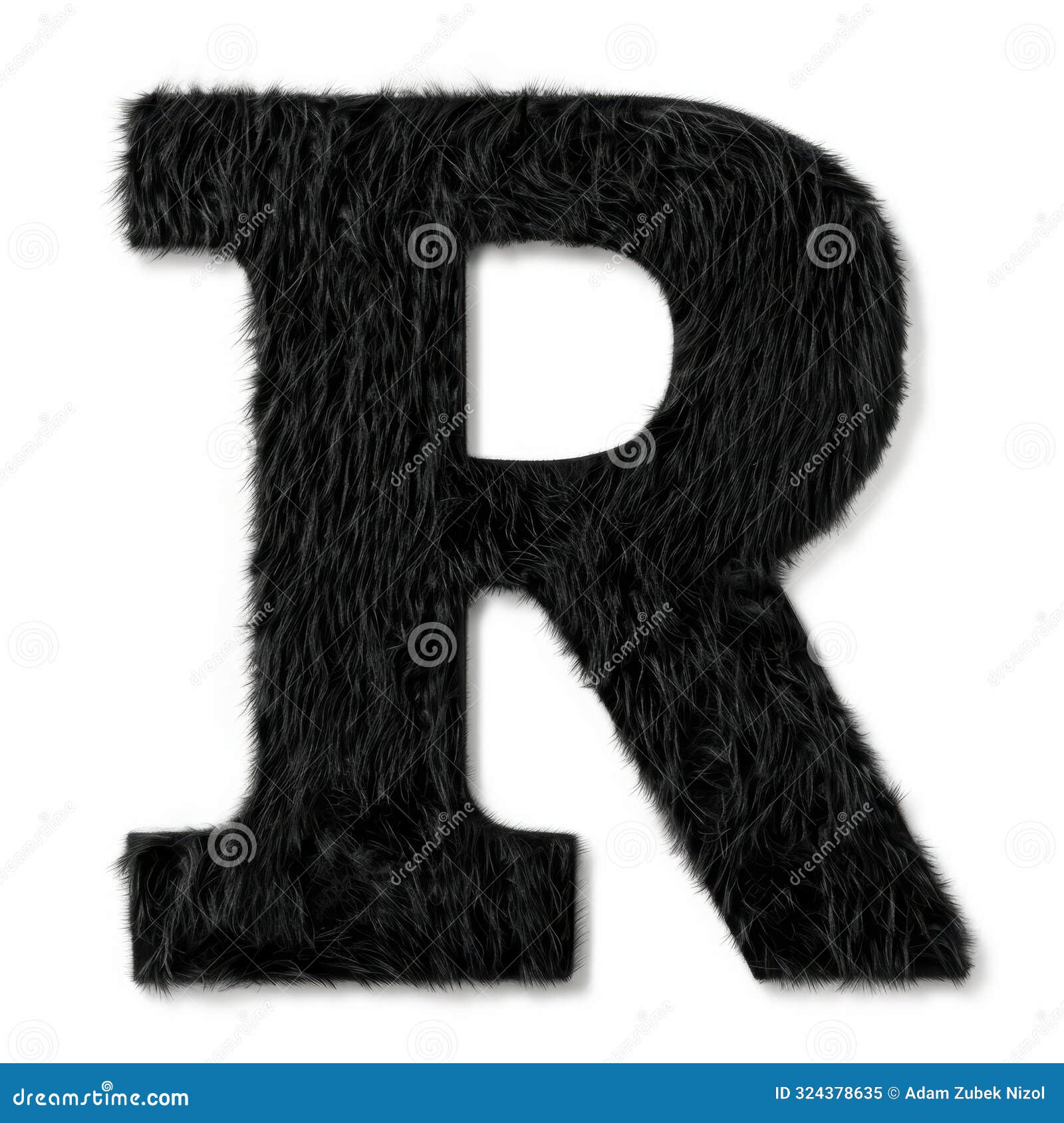 Furry black letter r stock illustration. Illustration of font - 324378635