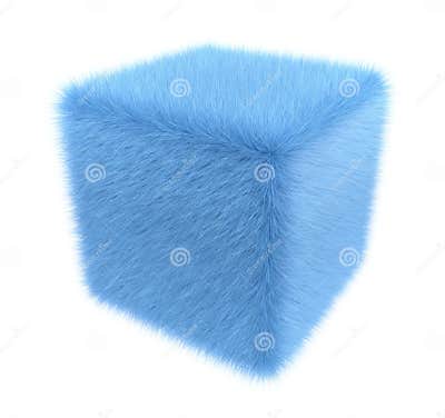 Furry blue cube stock illustration. Illustration of shape - 36534958