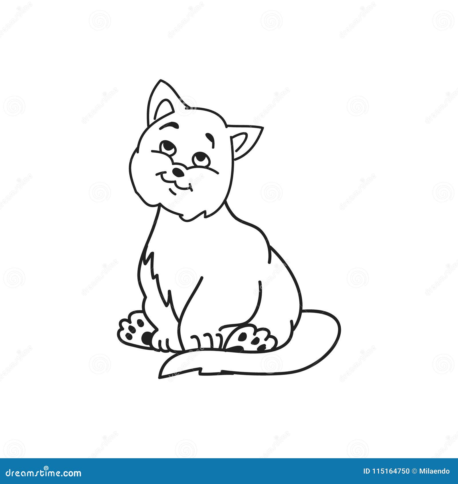Furry Cat on White Background Stock Vector - Illustration of cartoon ...