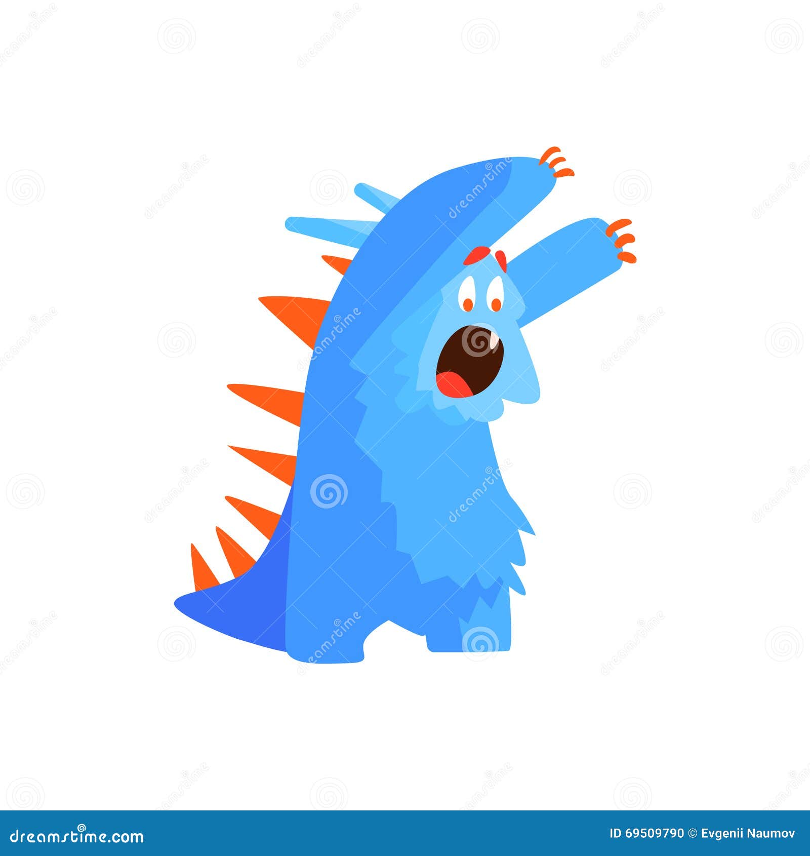 Furry Childish Monster Chasing Stock Vector - Illustration of blue ...