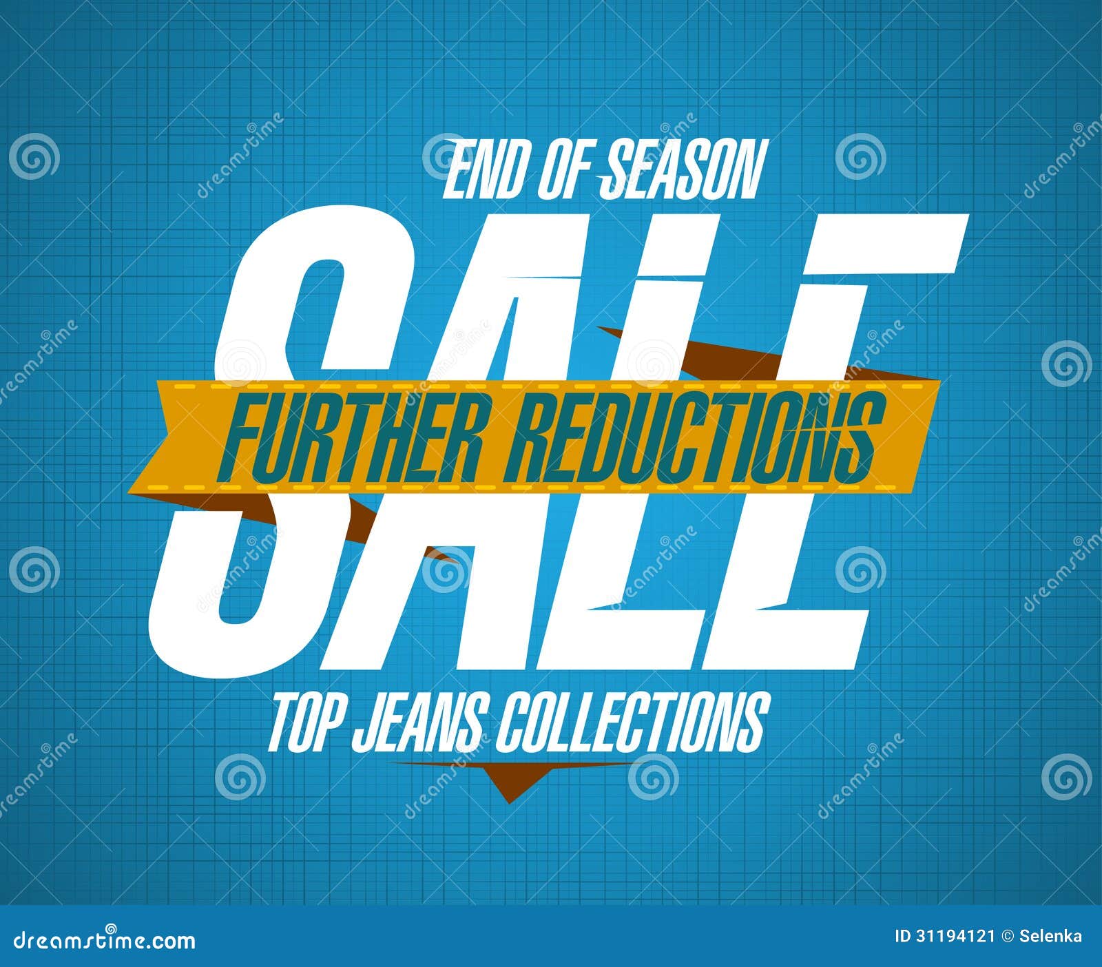 Further Reductions Sale Design for Jeans Stock Vector - Illustration of ...