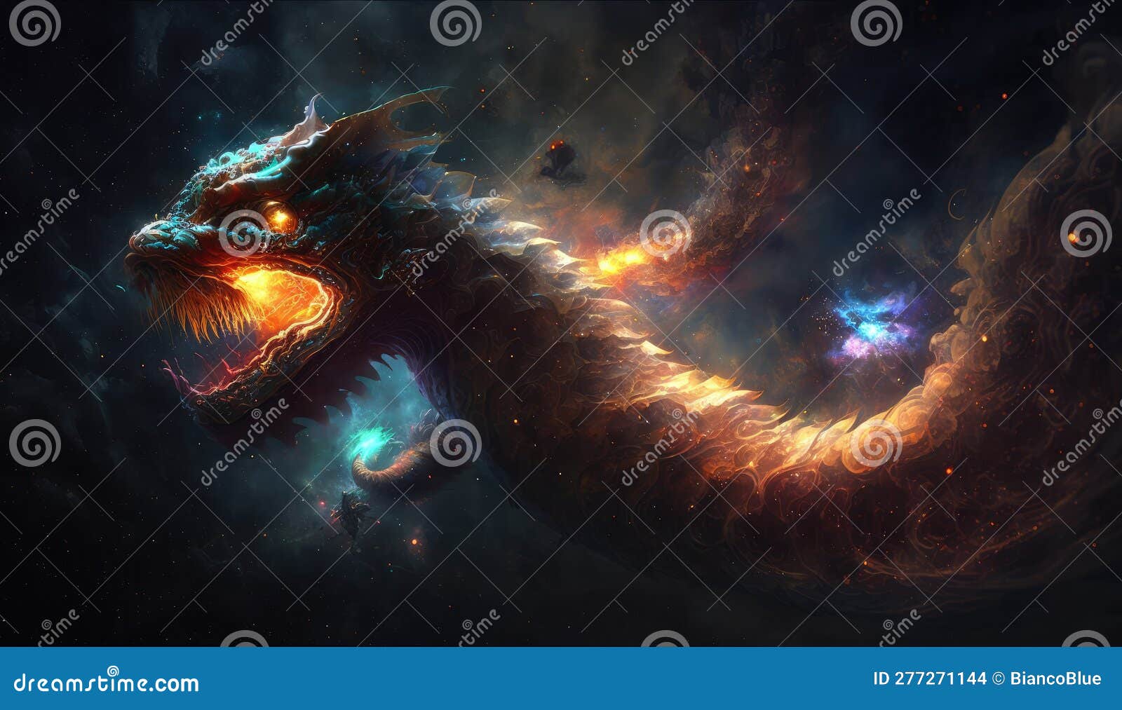 Fury of Fantasy Beast from Ancient Mythology Stock Illustration ...